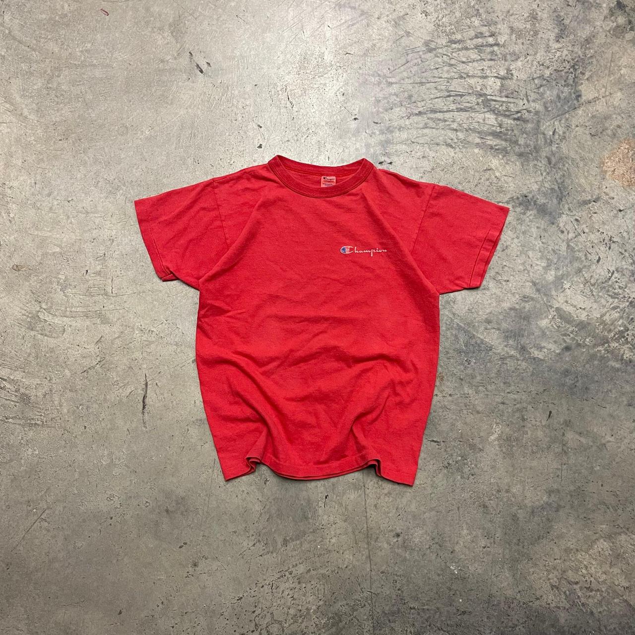 Champion Men's Red T-shirt | Depop