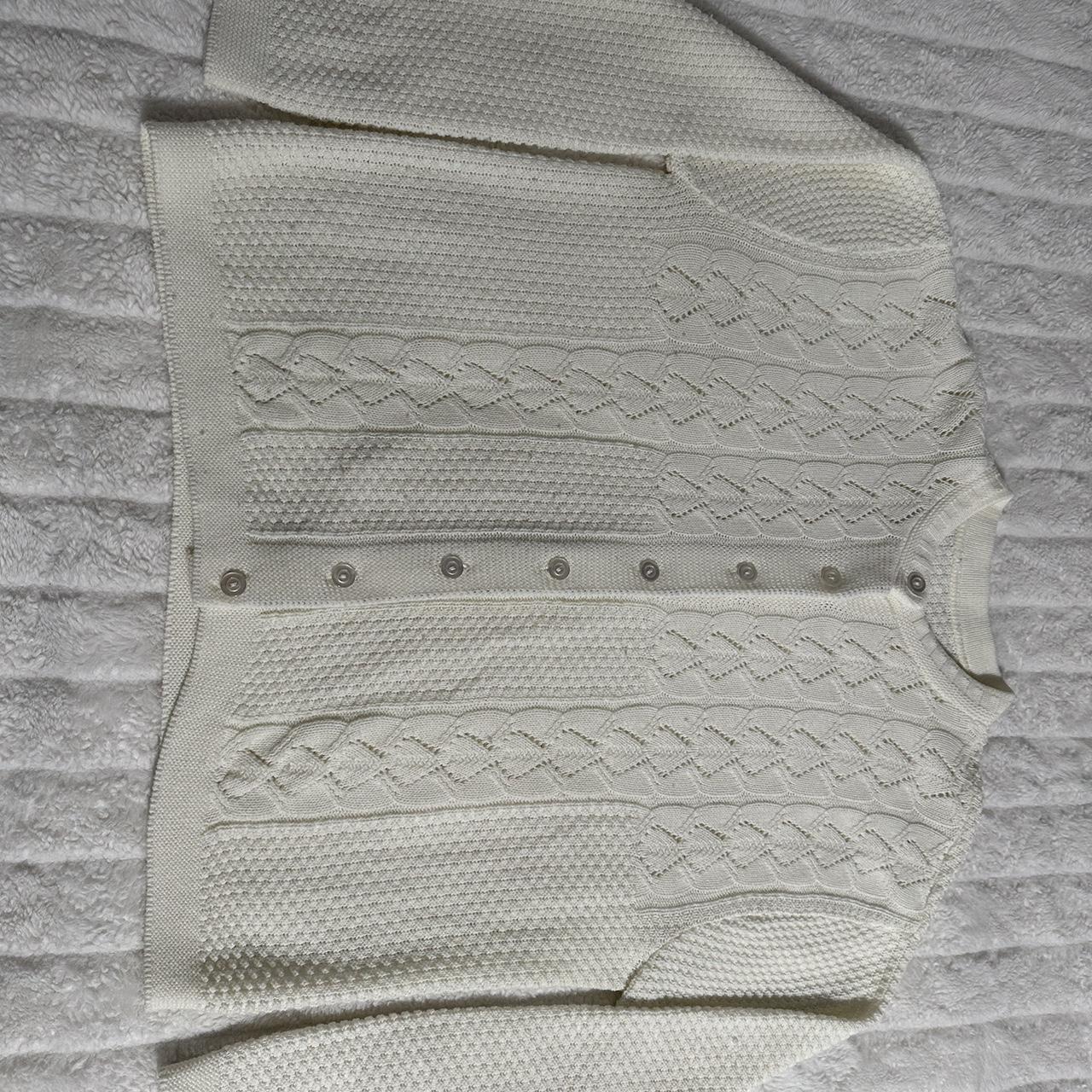 cream knit cardigan! would be so cute for winter!... - Depop