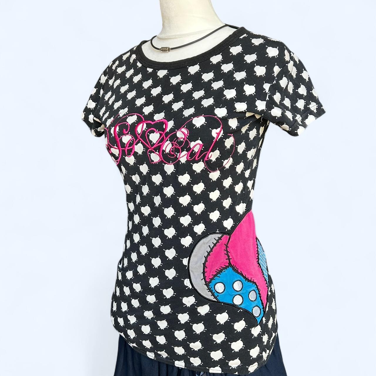 vintage y2k socal stitched heart baby tee ! size s... | Depop