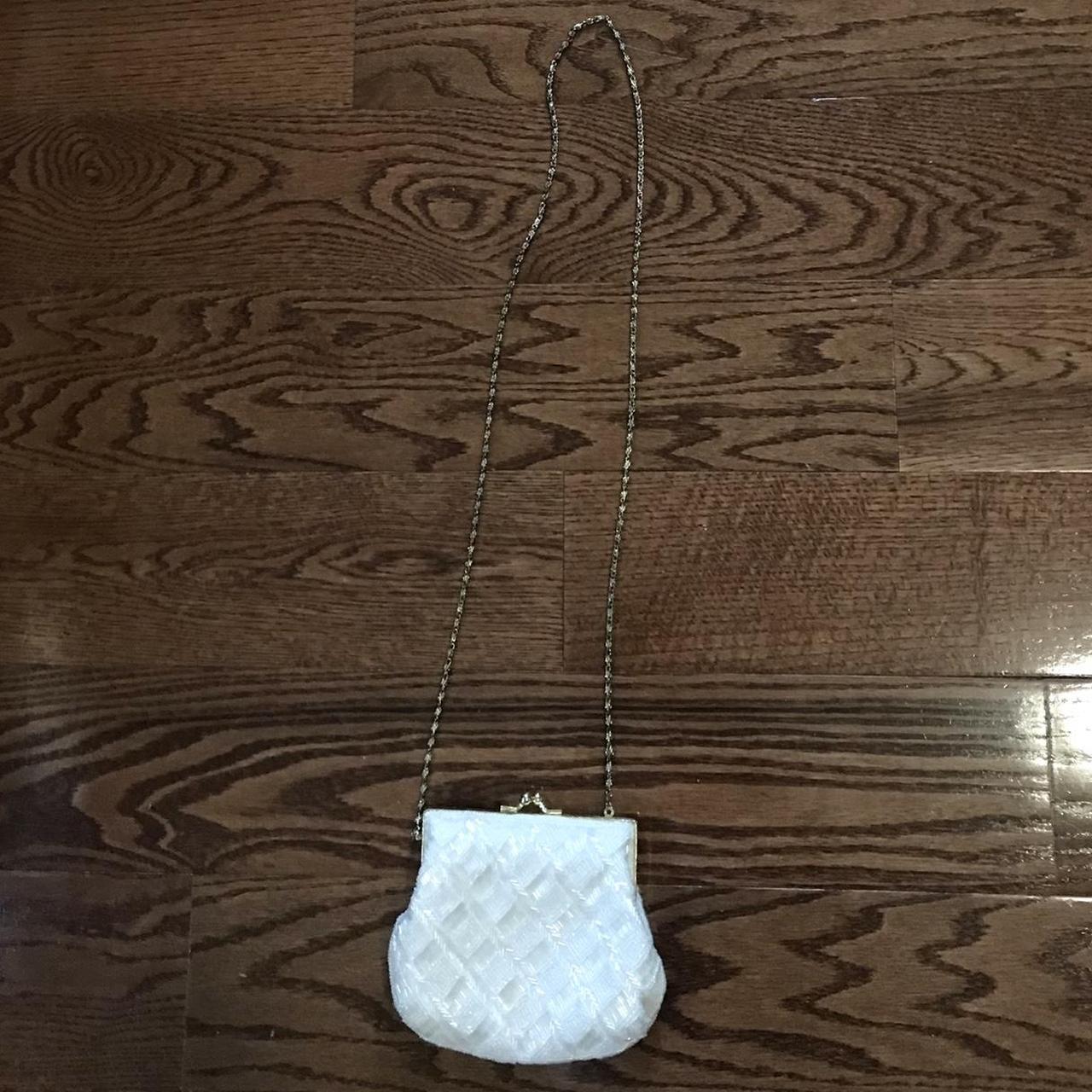 Vintage Cream Beaded Purse •approx 5.5x6.5... - Depop