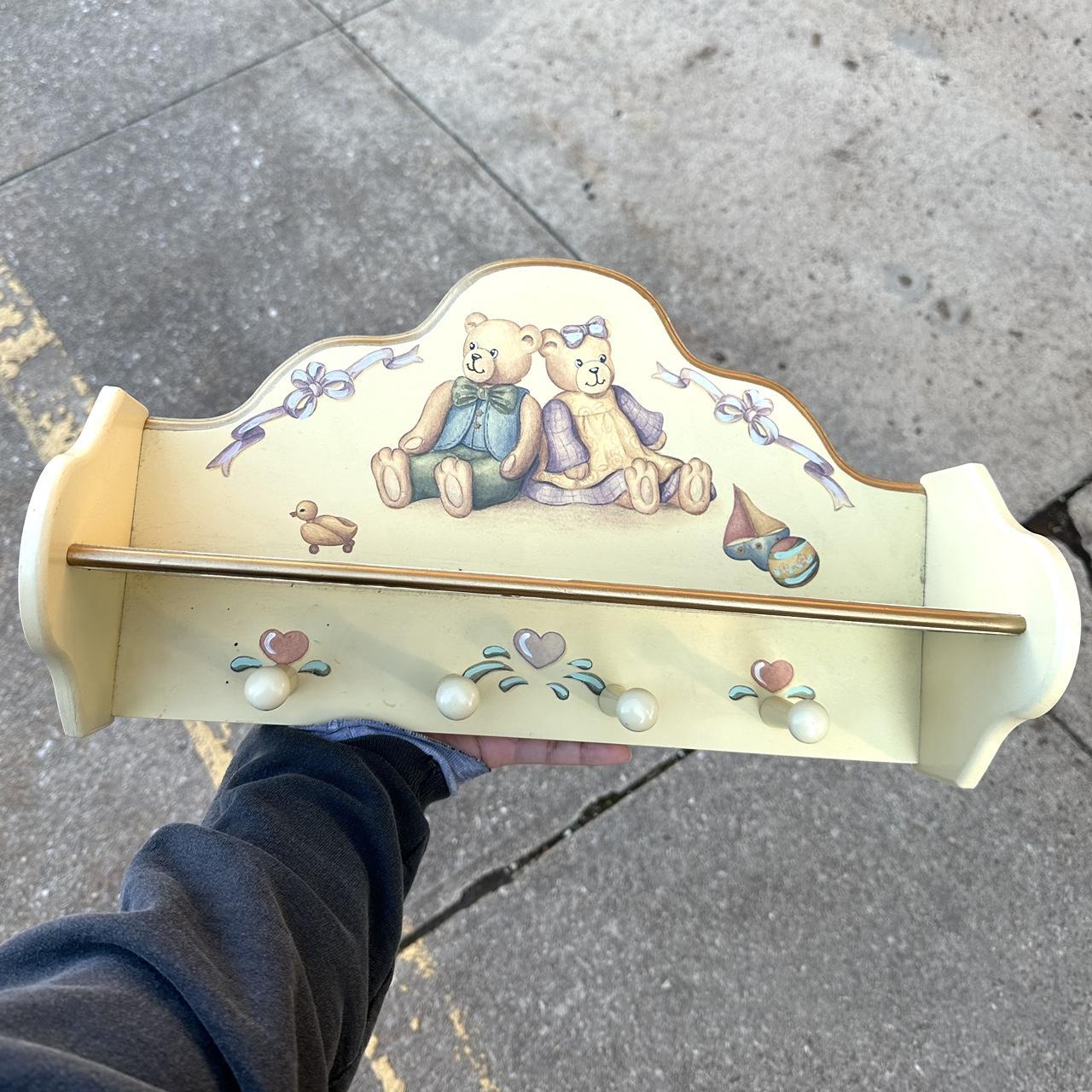 Vintage Teddy Bear Wall Shelf •duck, toy, ribbon,... - Depop