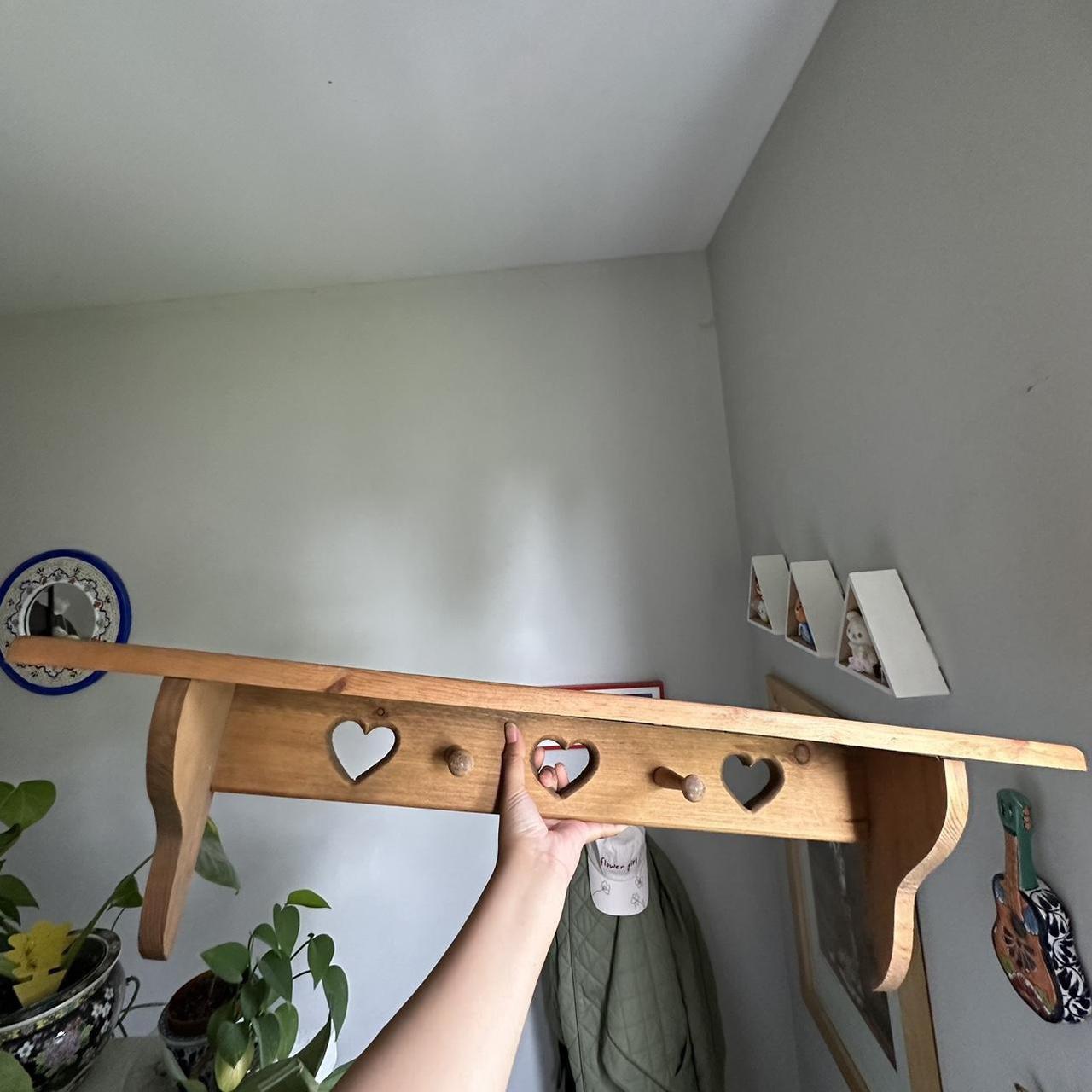 Vintage Wood Curio Display Wall Shelf •heart details | Depop Vintage Wood Curio Display Wall Shelf •heart details | Depop