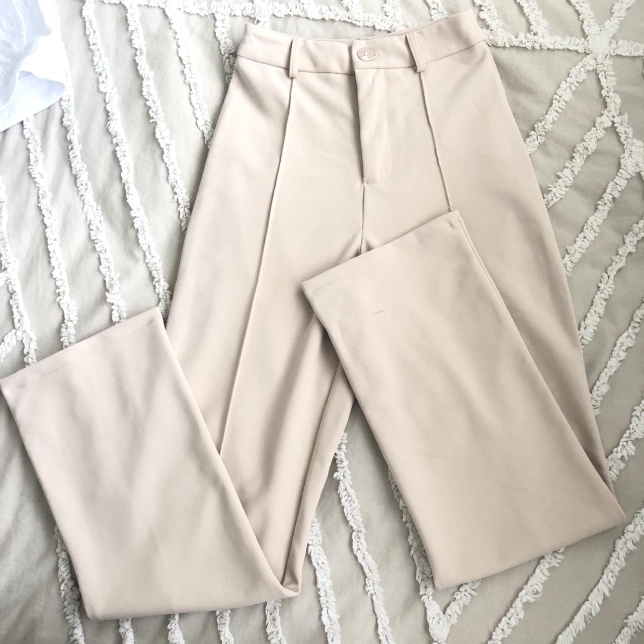 Supre soft beige nude slack pants Straight leg... - Depop