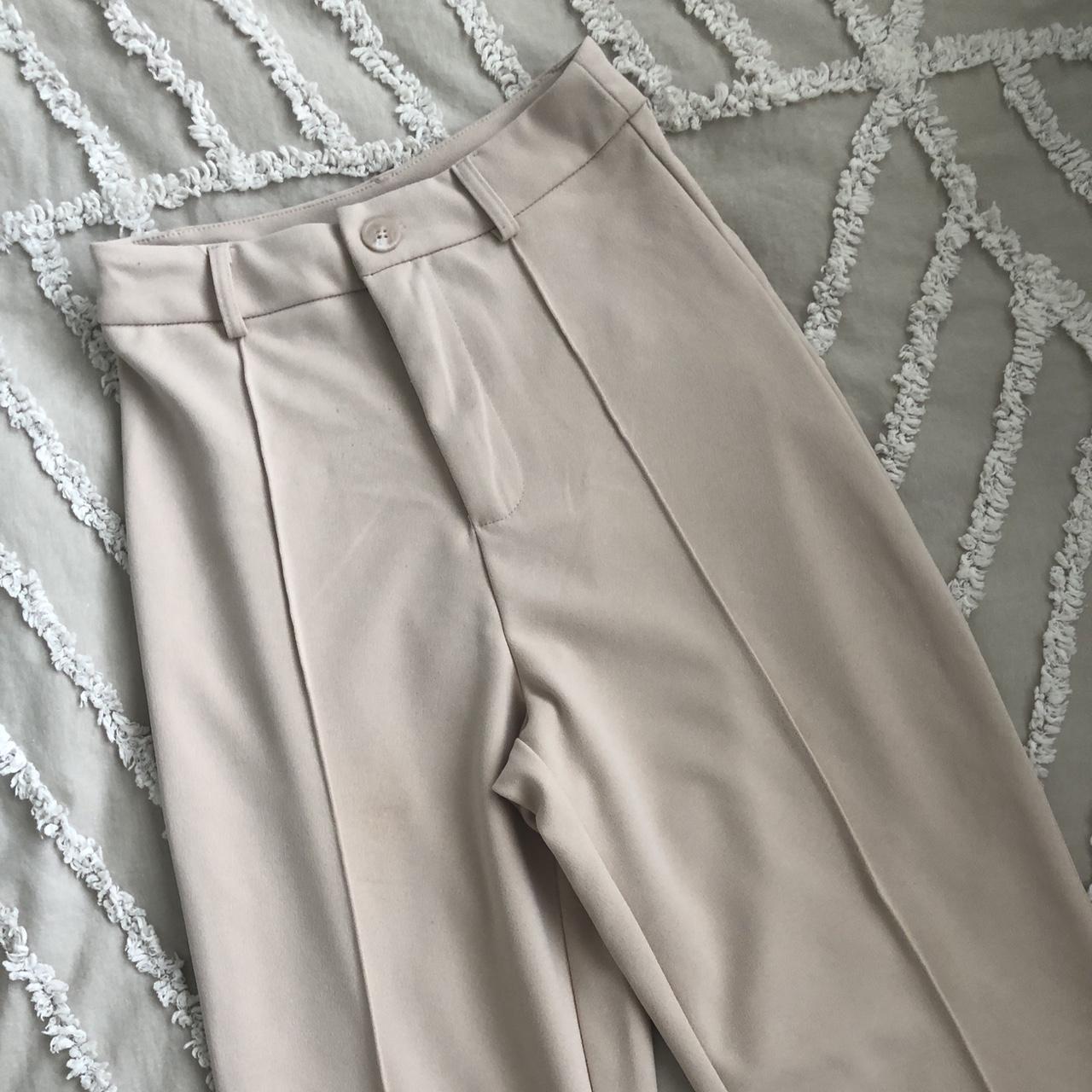 Supre soft beige nude slack pants Straight leg... - Depop