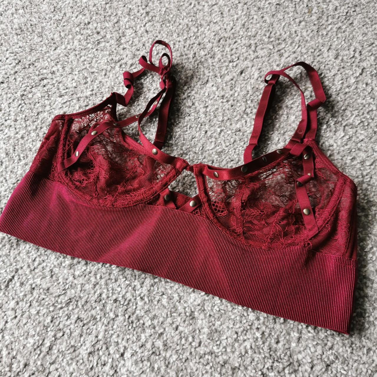 Ann Summers Red Bralette, Size 34C. Condition is... - Depop
