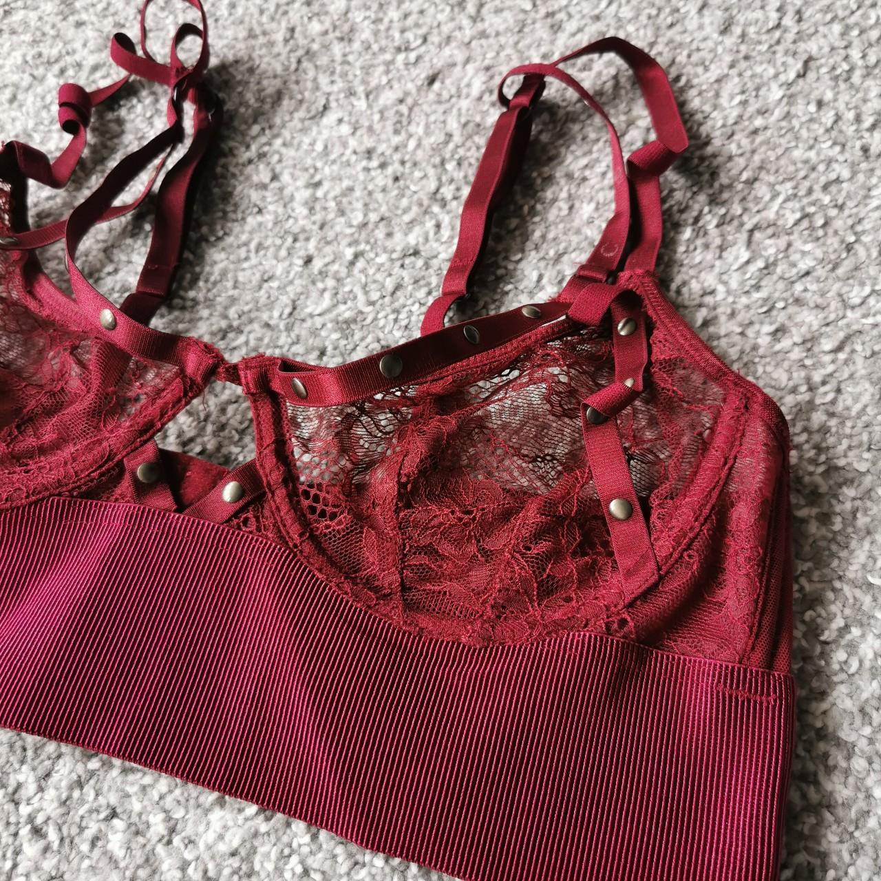 Ann Summers Red Bralette, Size 34C. Condition is... - Depop