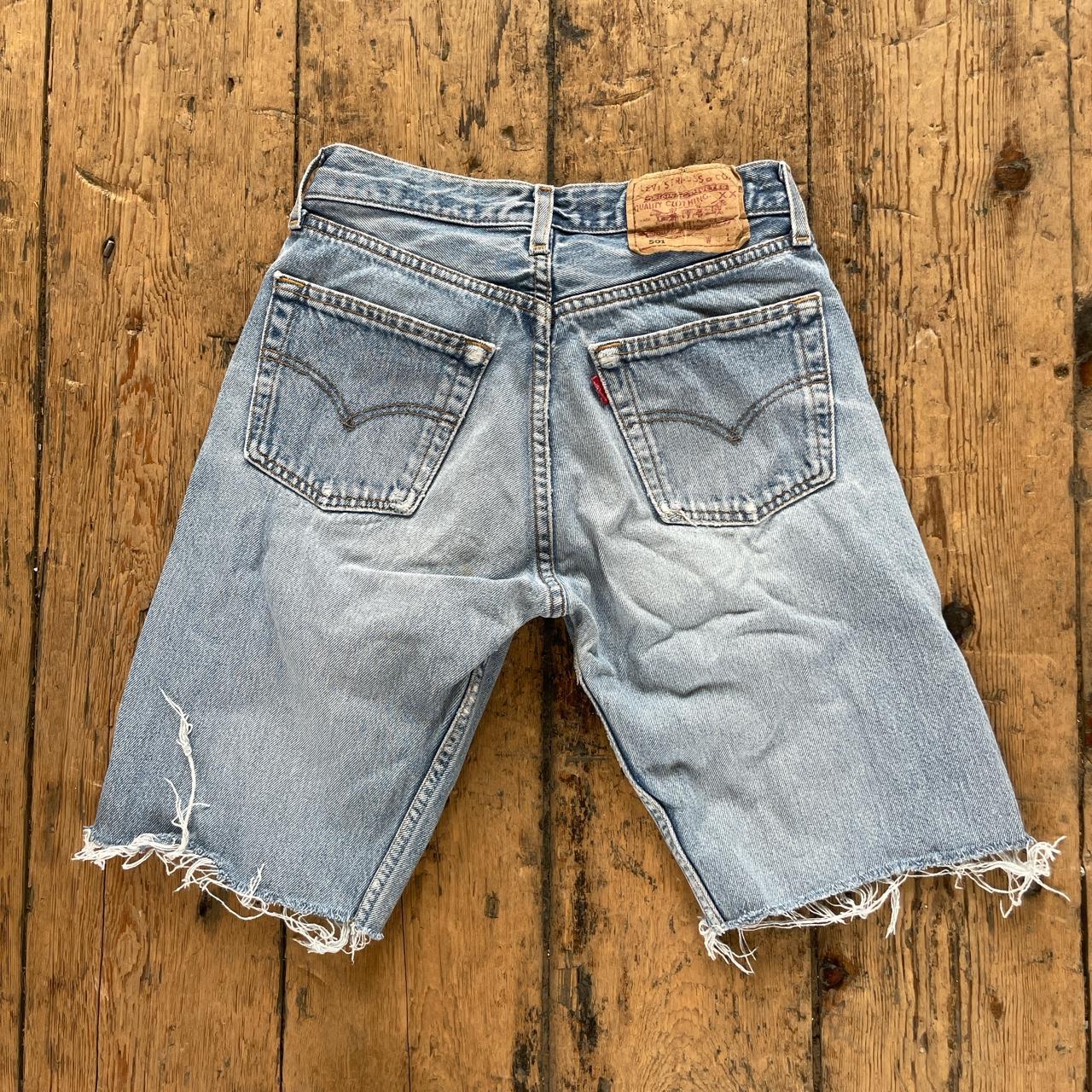Levi’s Made in USA 501 distressed jorts Cut down... - Depop