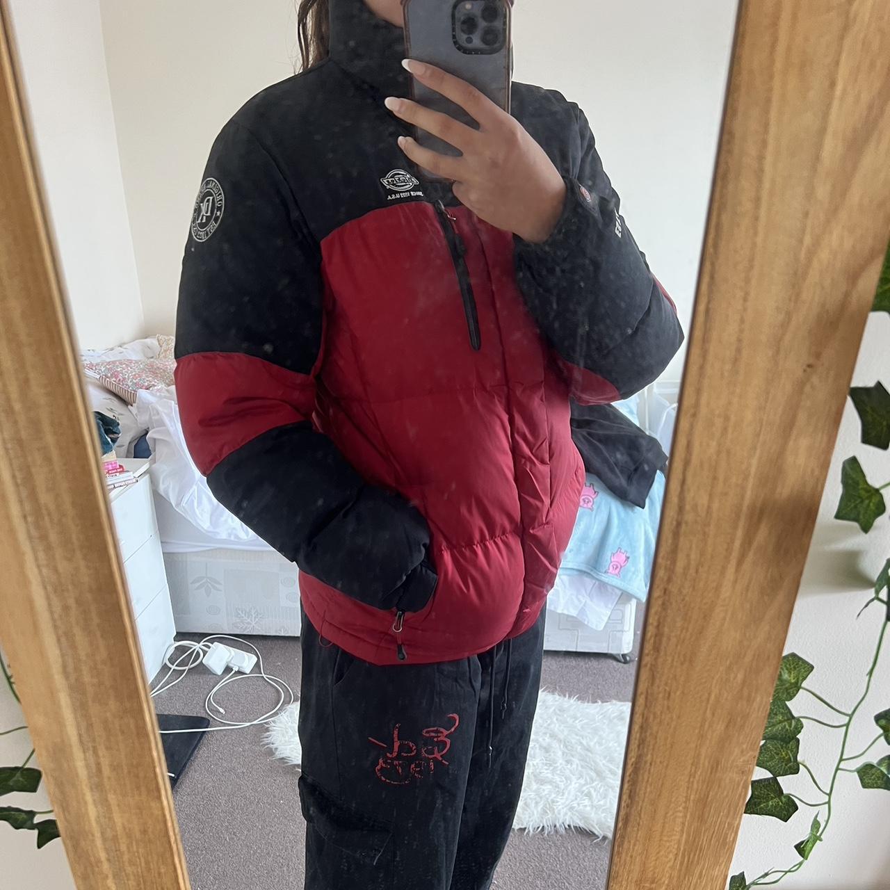 Vintage red and black Dickies puffer jacket Worn... - Depop