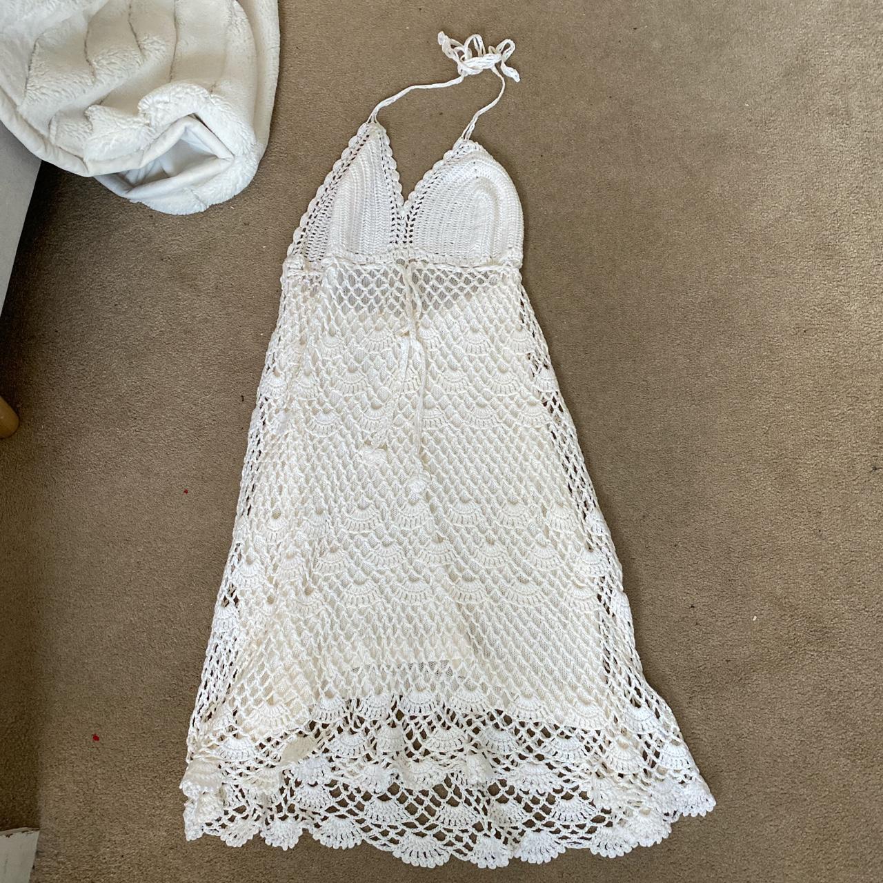 Really pretty white crochet midi summer dress. No... - Depop