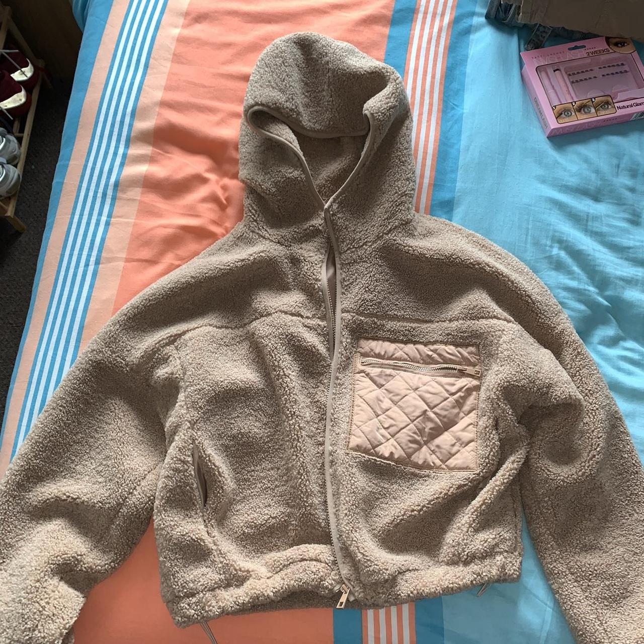 Primark brown teddy bear fleece coat with... - Depop