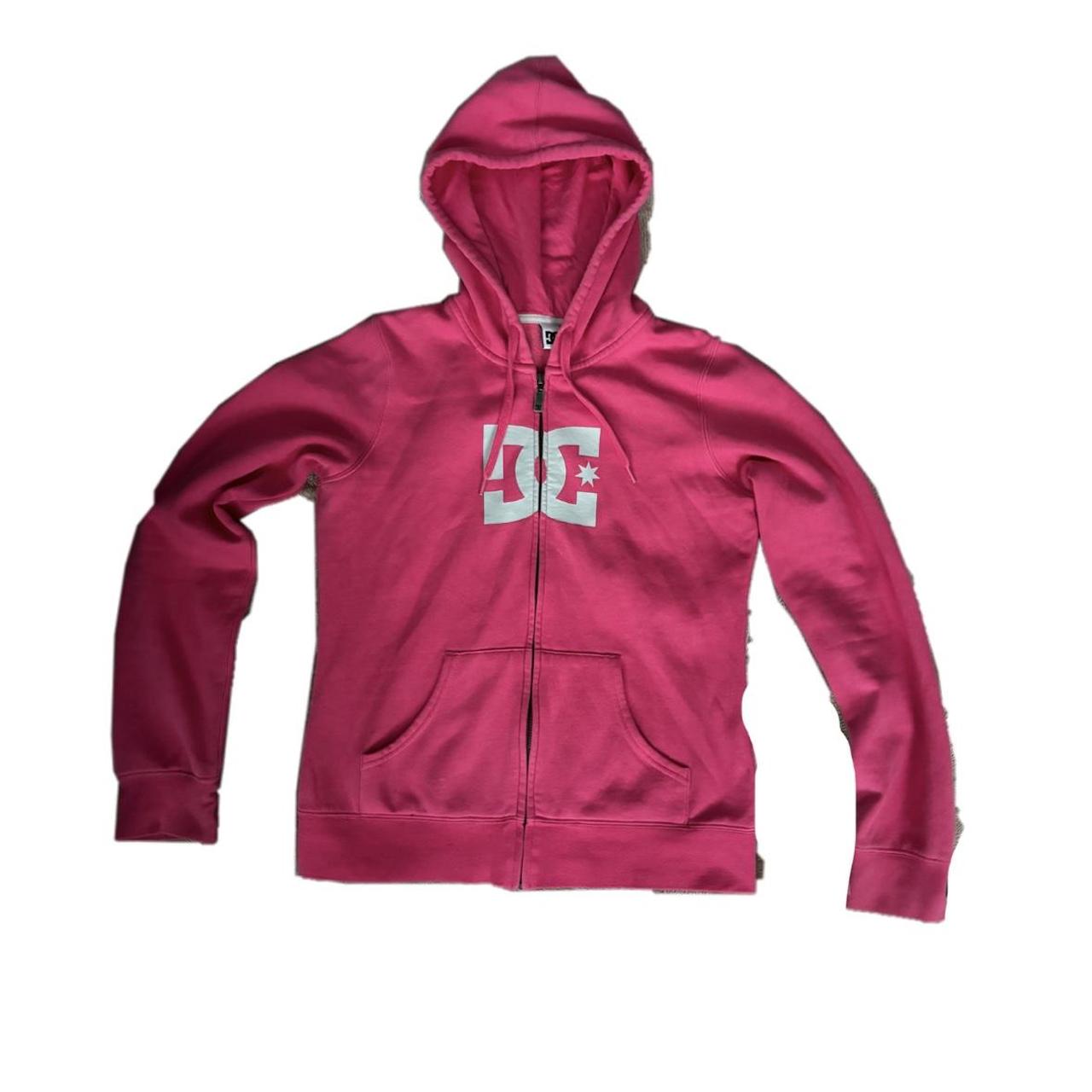 DC hoodie DC zip up hoodie pink zip up hoodie... - Depop