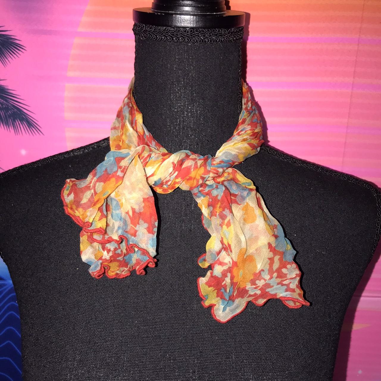 Groovy spunky colorful floral ascot accessory! Tiny... - Depop