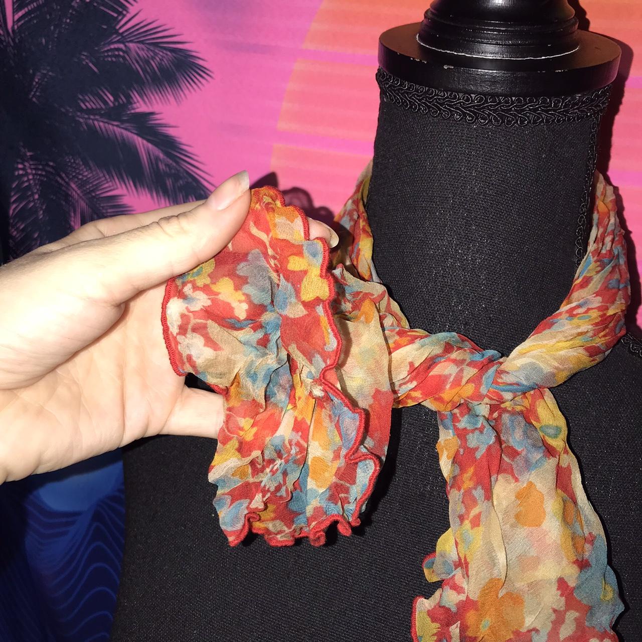 Groovy spunky colorful floral ascot accessory! Tiny... - Depop