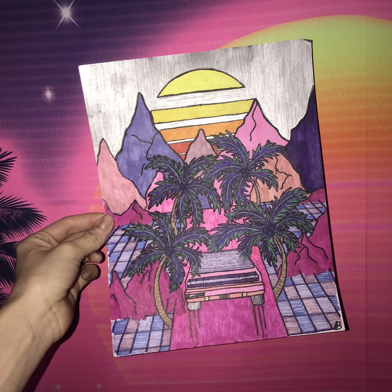 Car Wave is a funky fun synthetic wave like drawing!... | Depop