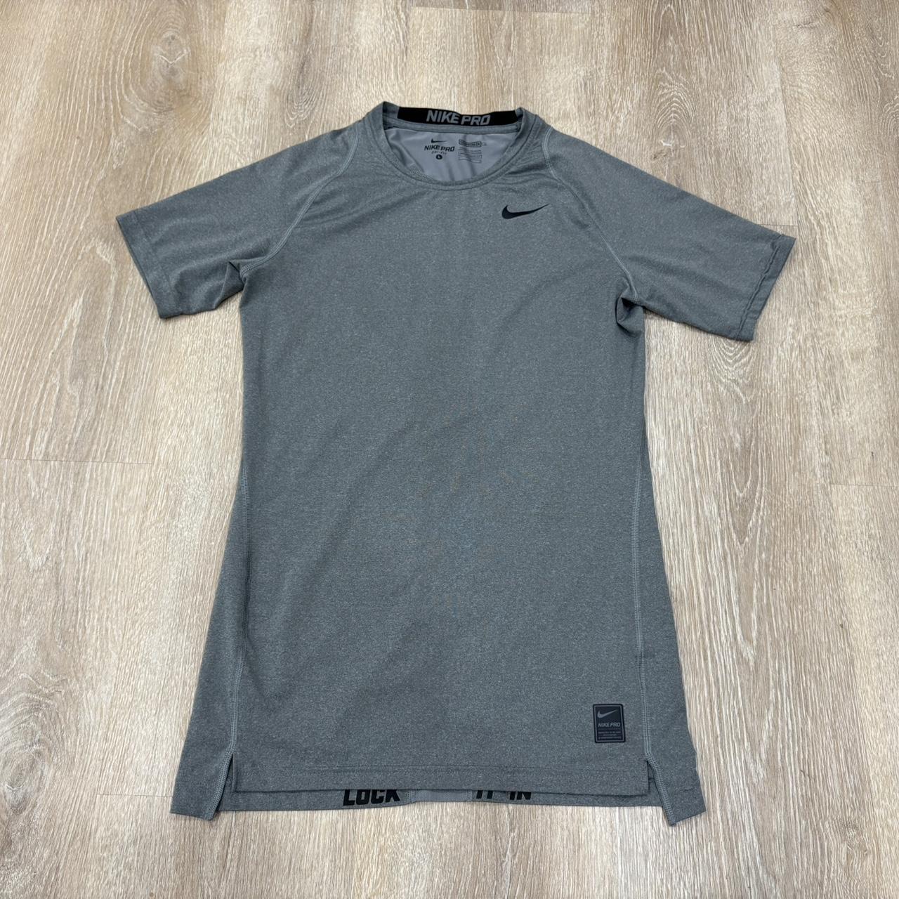 Nike Pro Dri Fit Compression Grey T Shirt Training... | Depop