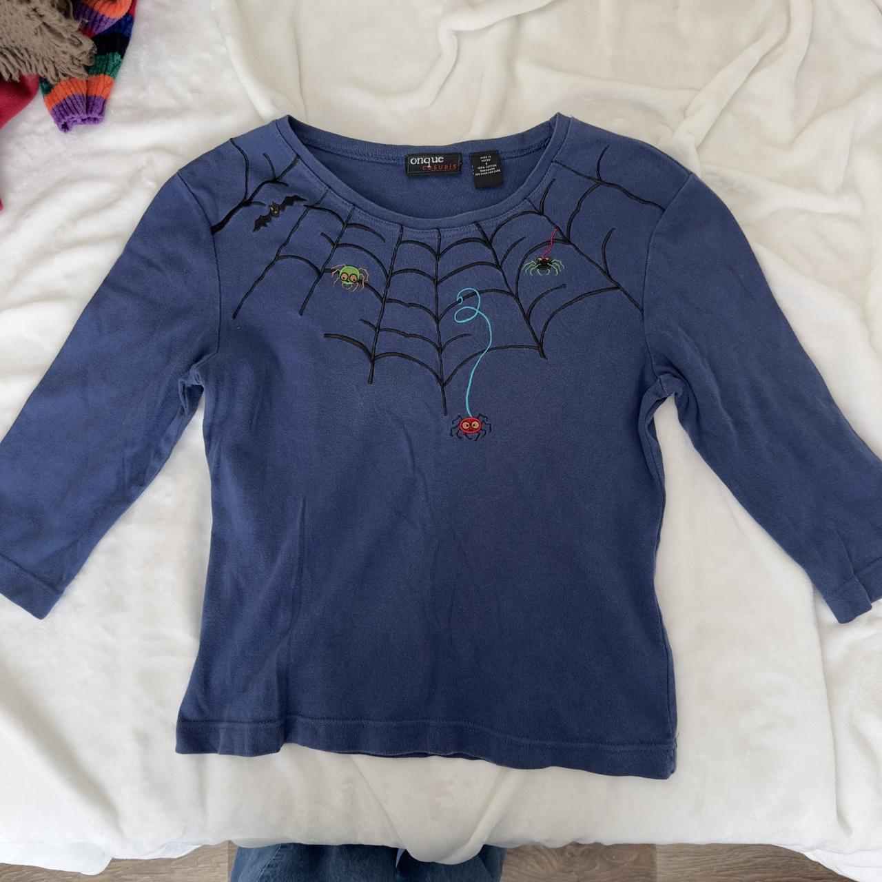 Super cool spider web design sweater by onque... - Depop