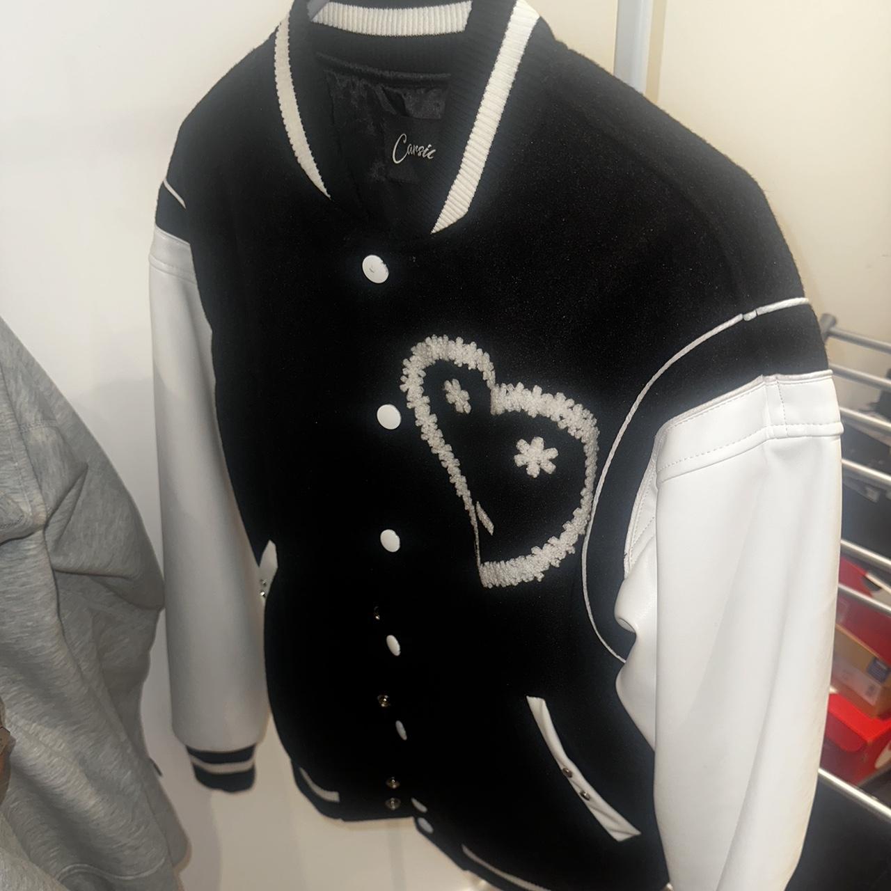 Carsicko Varsity Jacket black & white XS - Depop