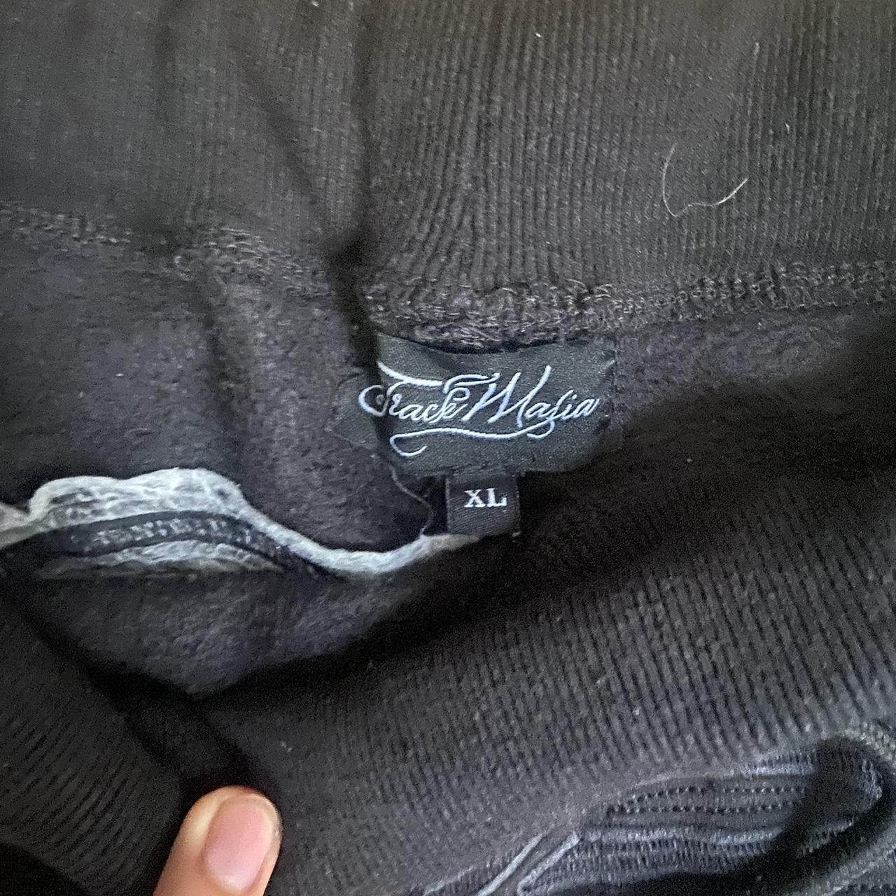Track Mafia triple black set bottoms tagged XL fits... - Depop