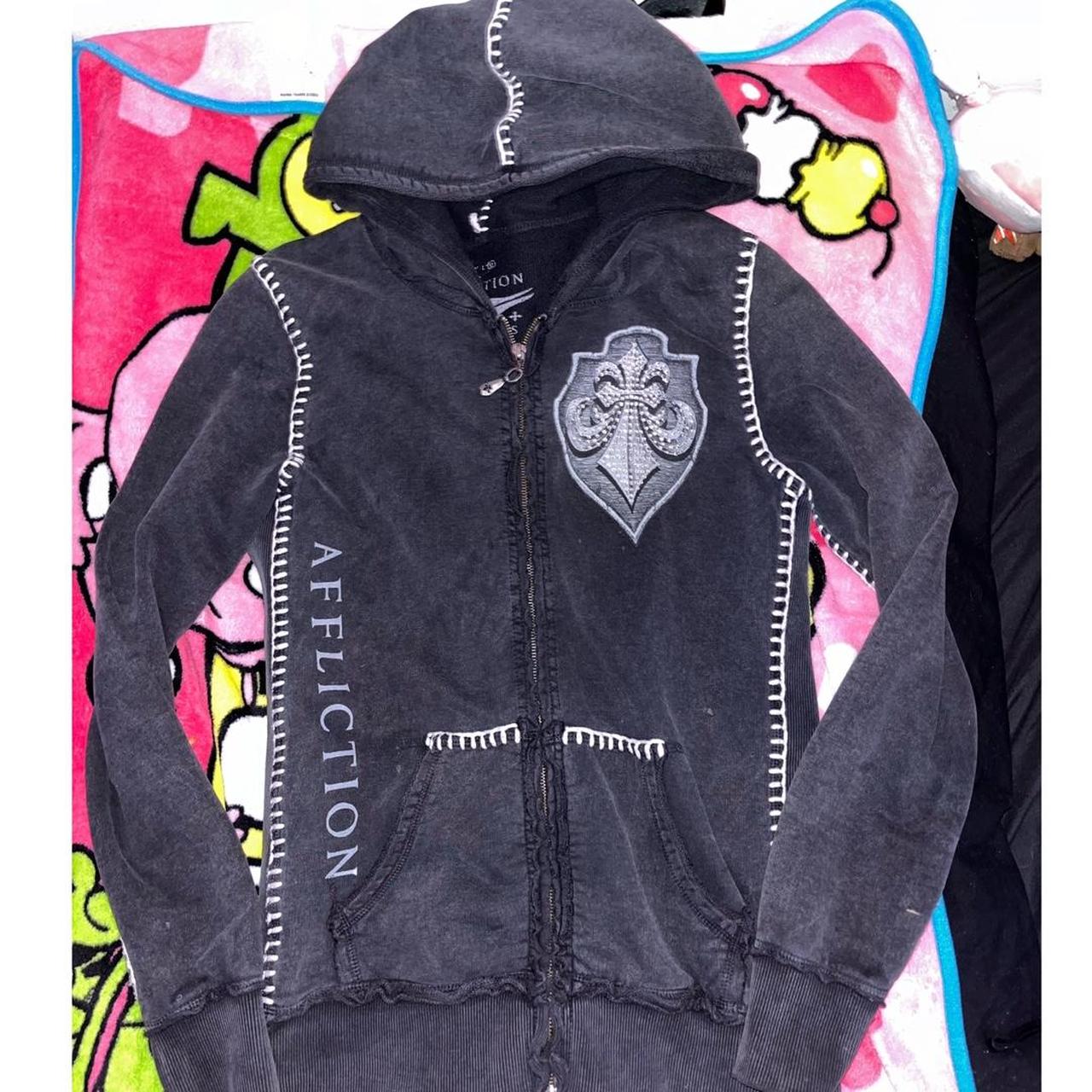 affliction hoodie with the cutest bling wings🪽🪽 size... - Depop