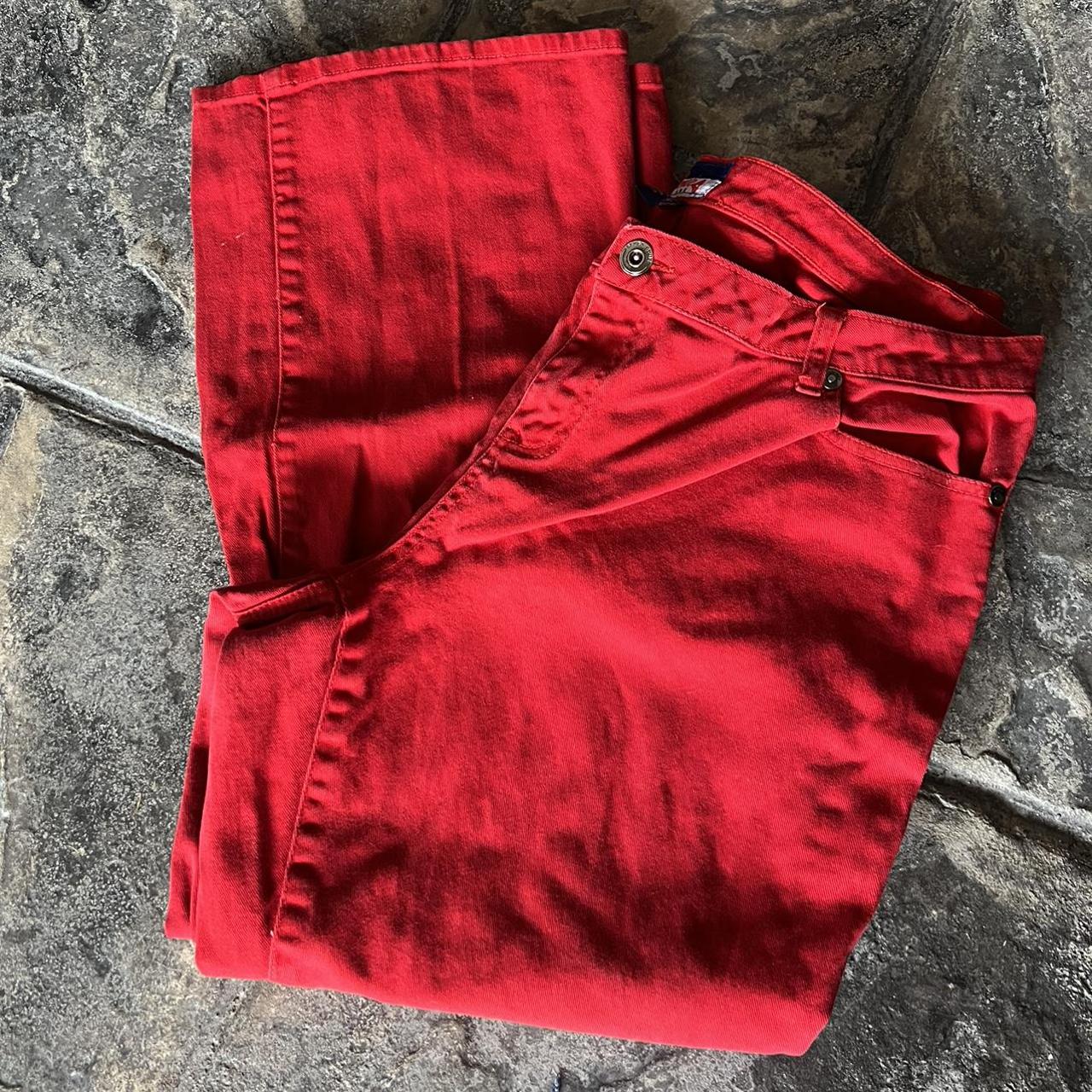 90’s red bootcut denim 2X 3X substantial... | Depop