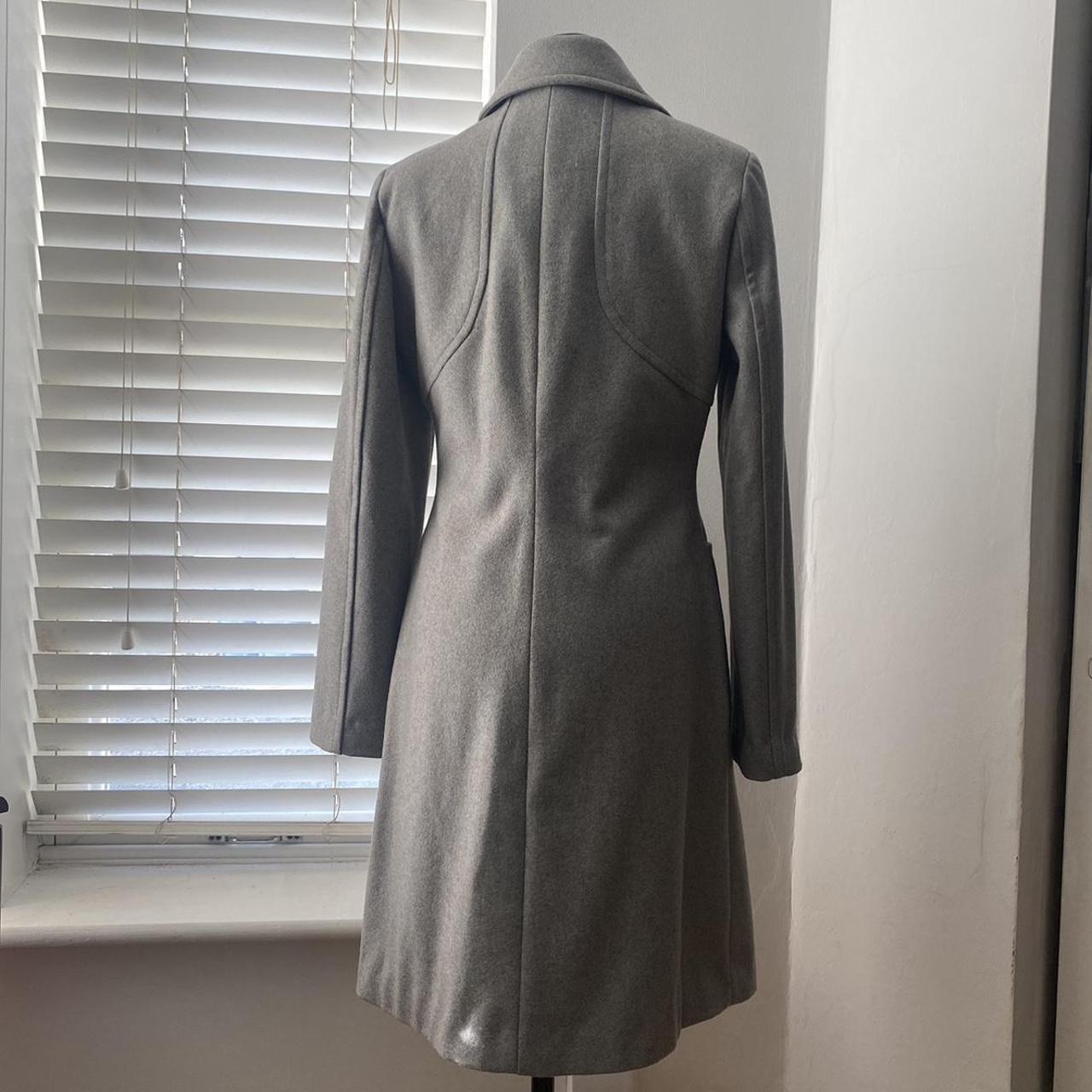 Gorgeous grey wool coat. Beautiful front placket... - Depop