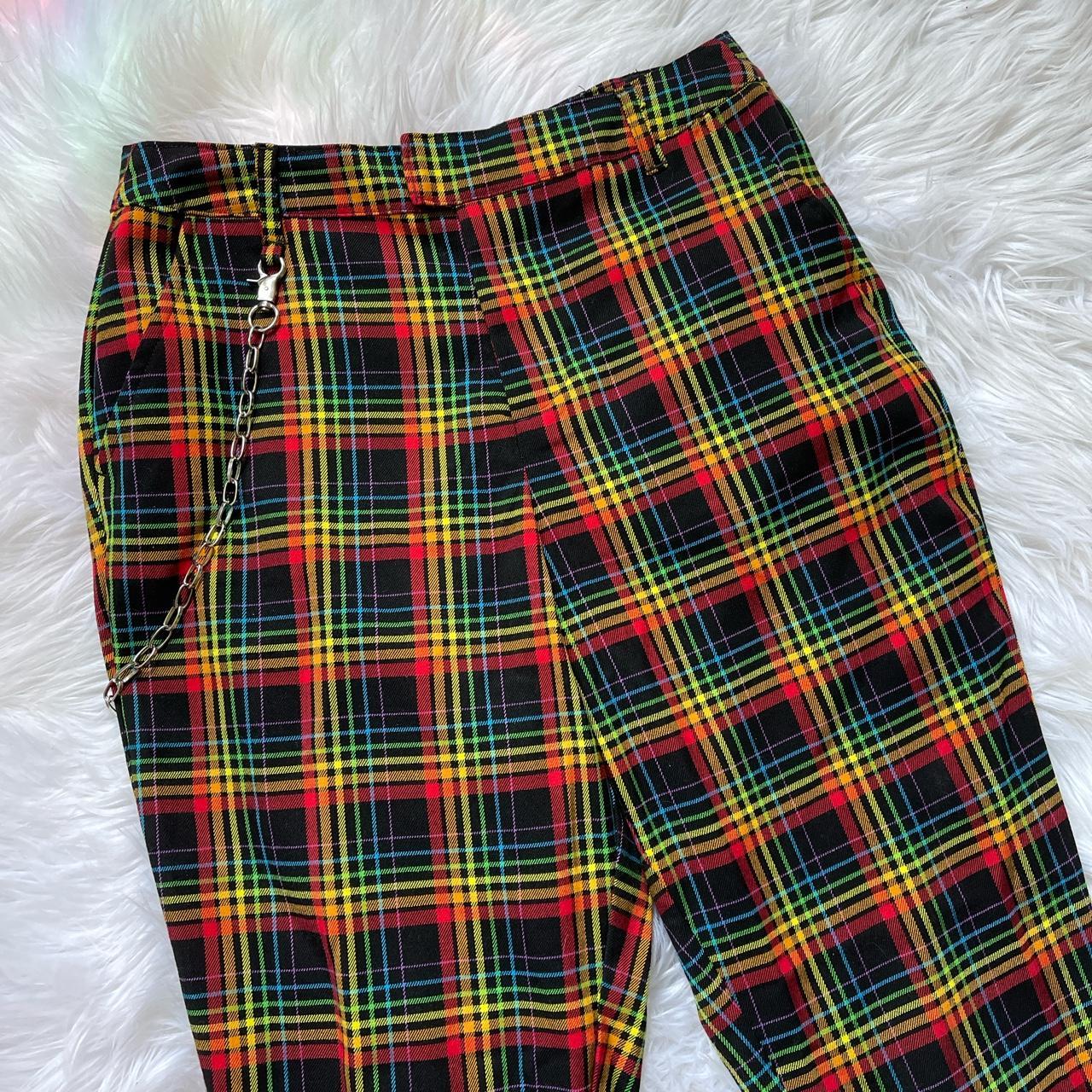 New with tags rainbow plaid pants Hot topic pride... - Depop