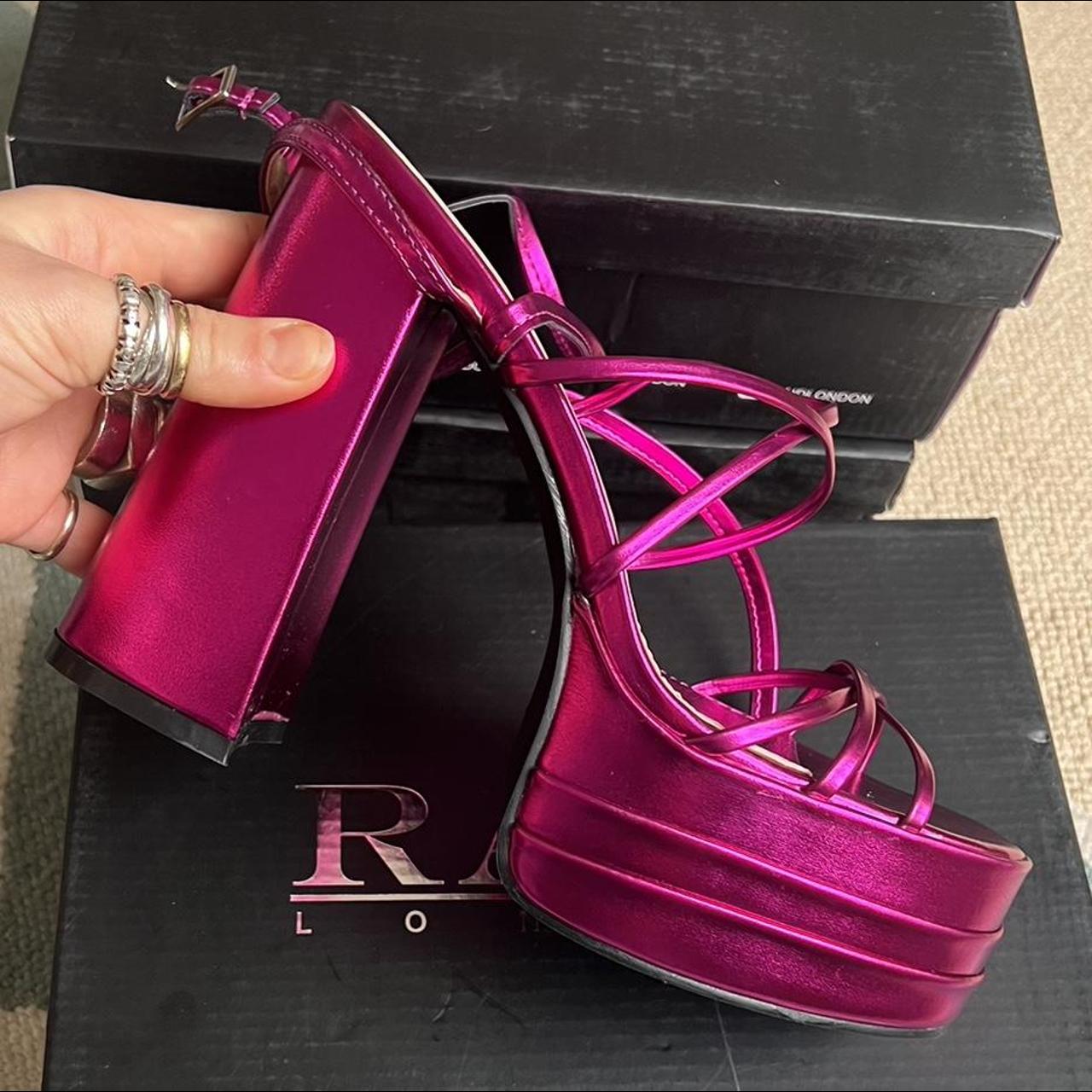 Metallic Pink Raid Platform Heels Size 6 Brand... - Depop
