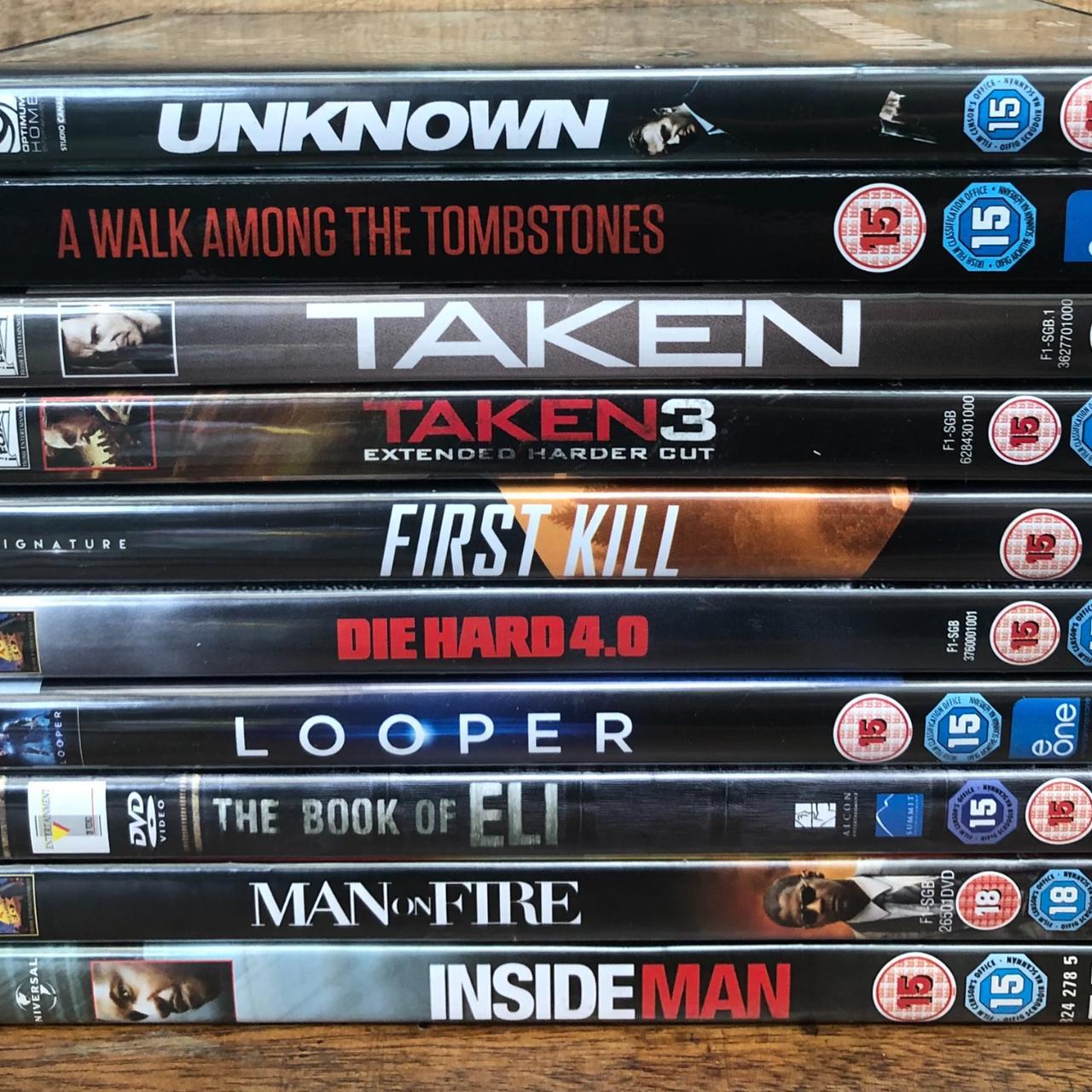 DVD bundle 10 dvds Liam Neeson, Bruce Willis, Denzel... - Depop