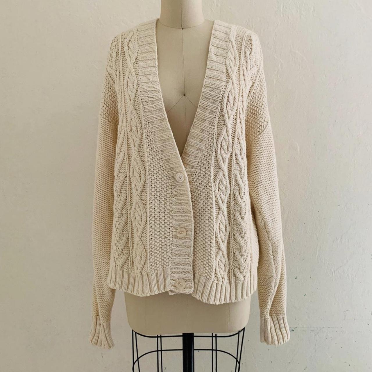 neutral creamy beige color • ribbed knit bottom &... - Depop