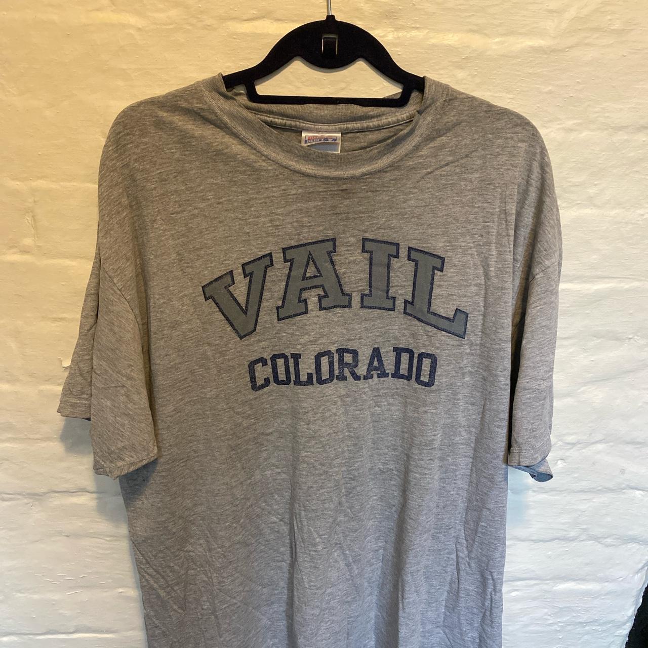 Vail Colorado US College Style Retro Grey Tshirt - Depop