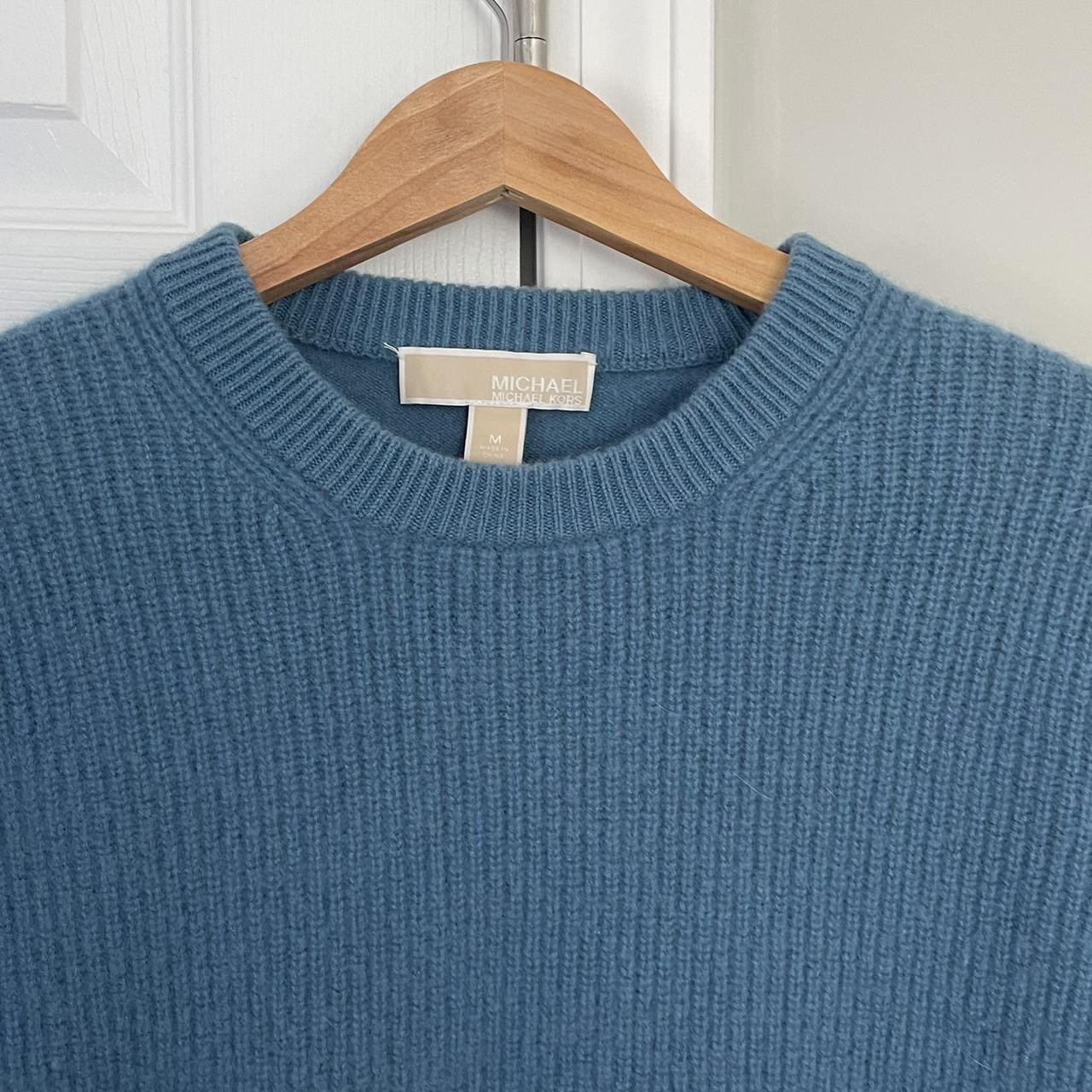 Blue Michael Kors blue 100% cashmere light blue... - Depop