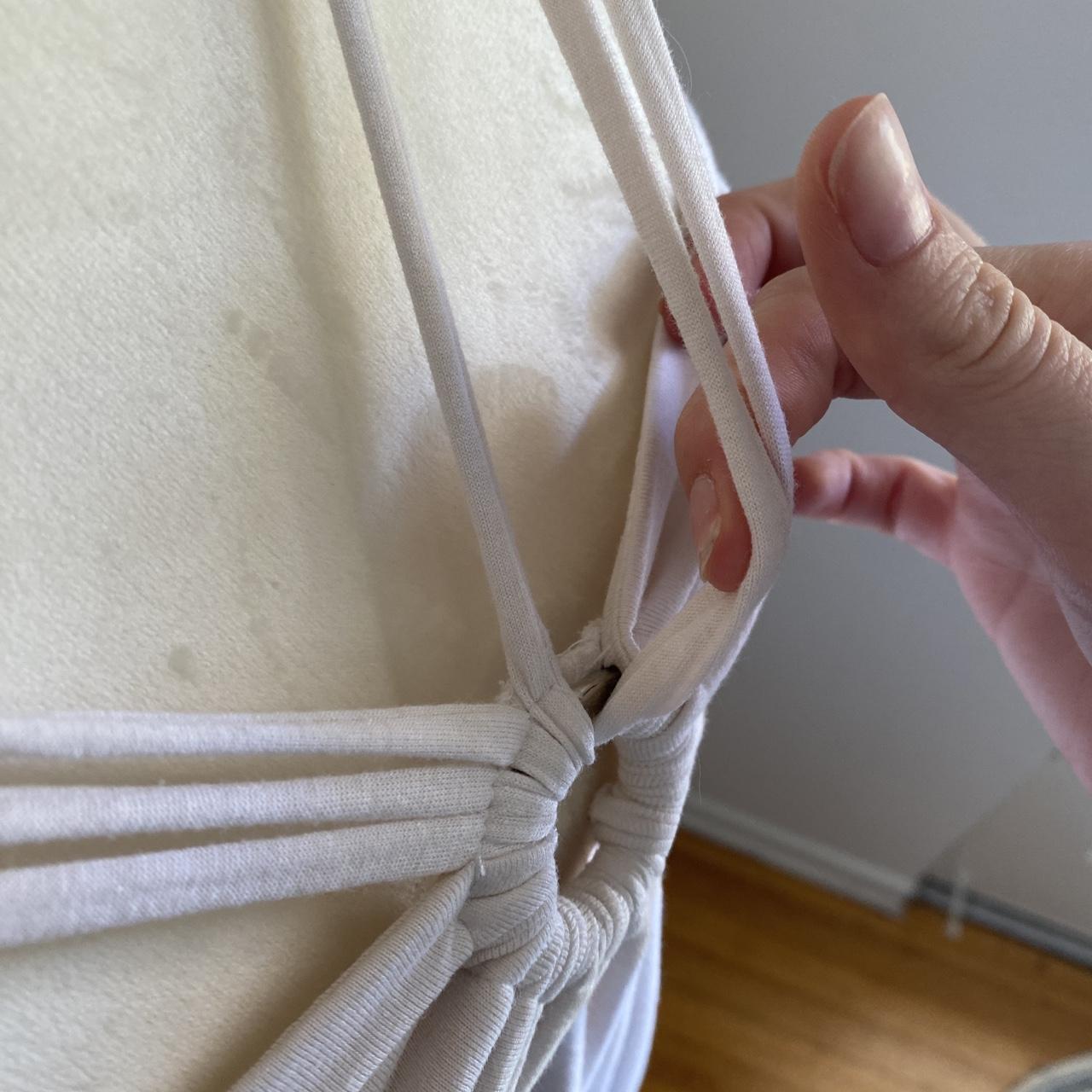 Vintage y2k strappy white Bebe top. Super stretchy.... - Depop