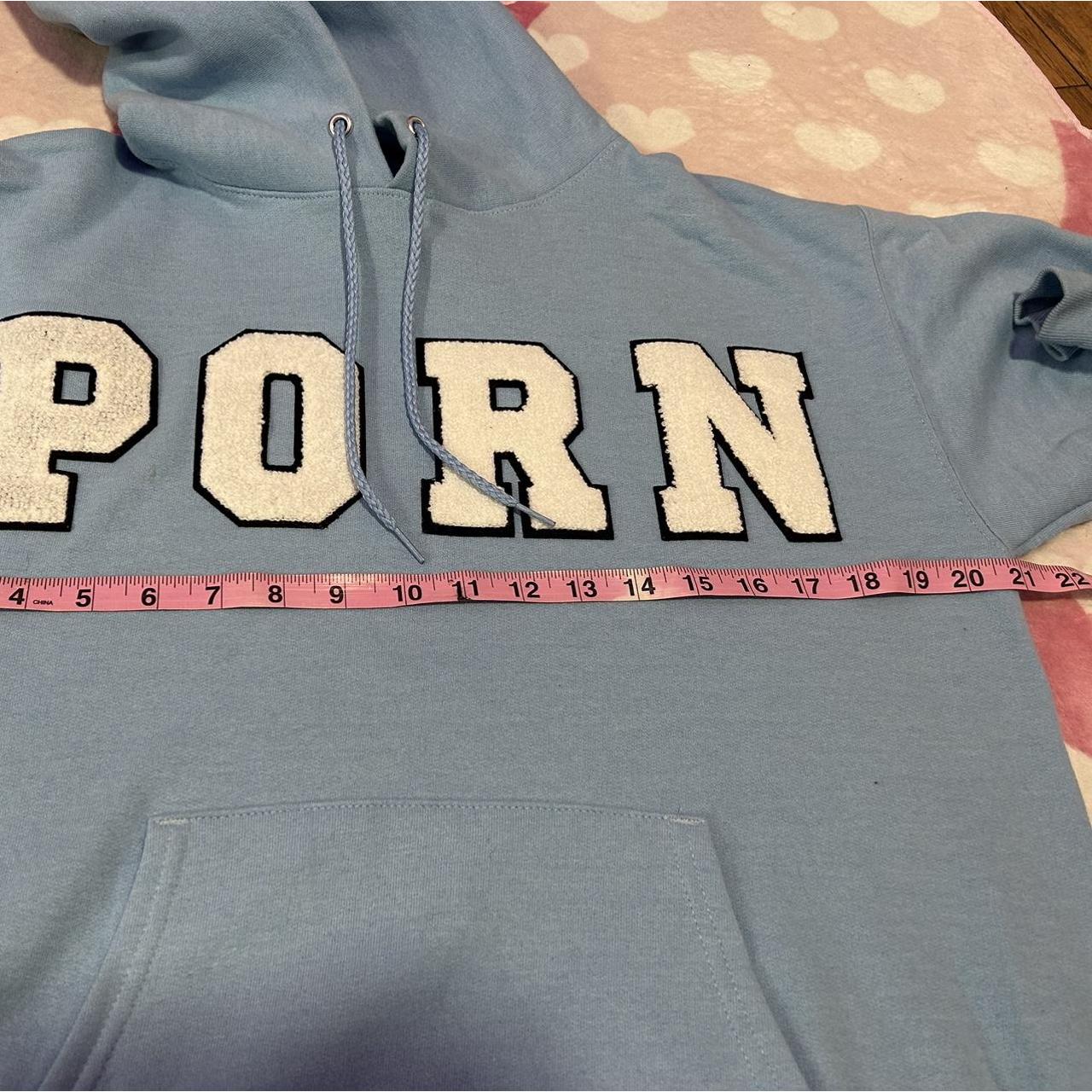 🦋 Blue Porn hoodie 🦋 Only worn once! Marked size S.... - Depop