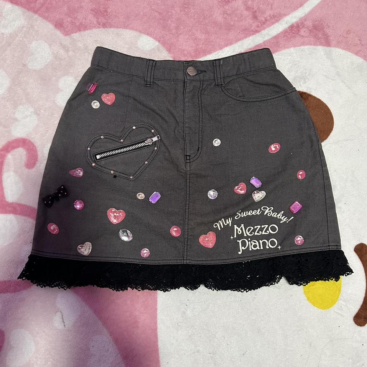 🎀 Mezzo Piano Skirt 🎀 grey mezzo piano skirt with... - Depop