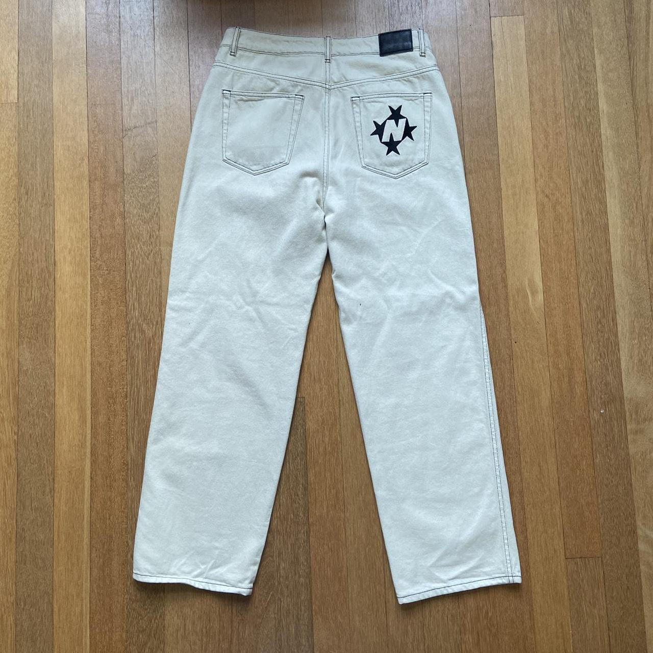 99based Cream Baggy Jeans Perfect condition, only... | Depop
