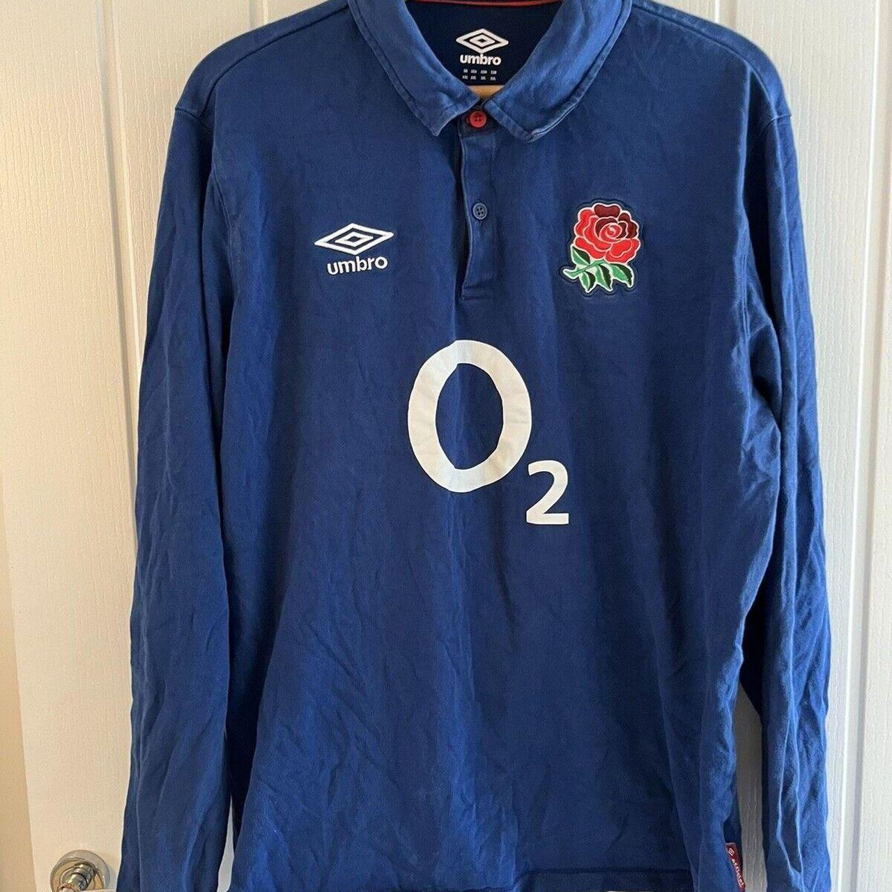 Umbro England Rose Rugby Polo Shirt o2 Long Sleeve XXL. - Depop