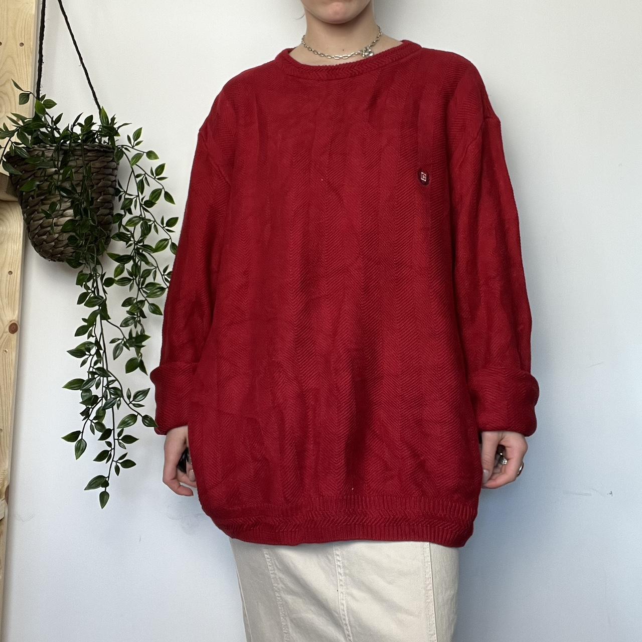CHAPS knitted round neck in red Size XXL Model is... - Depop
