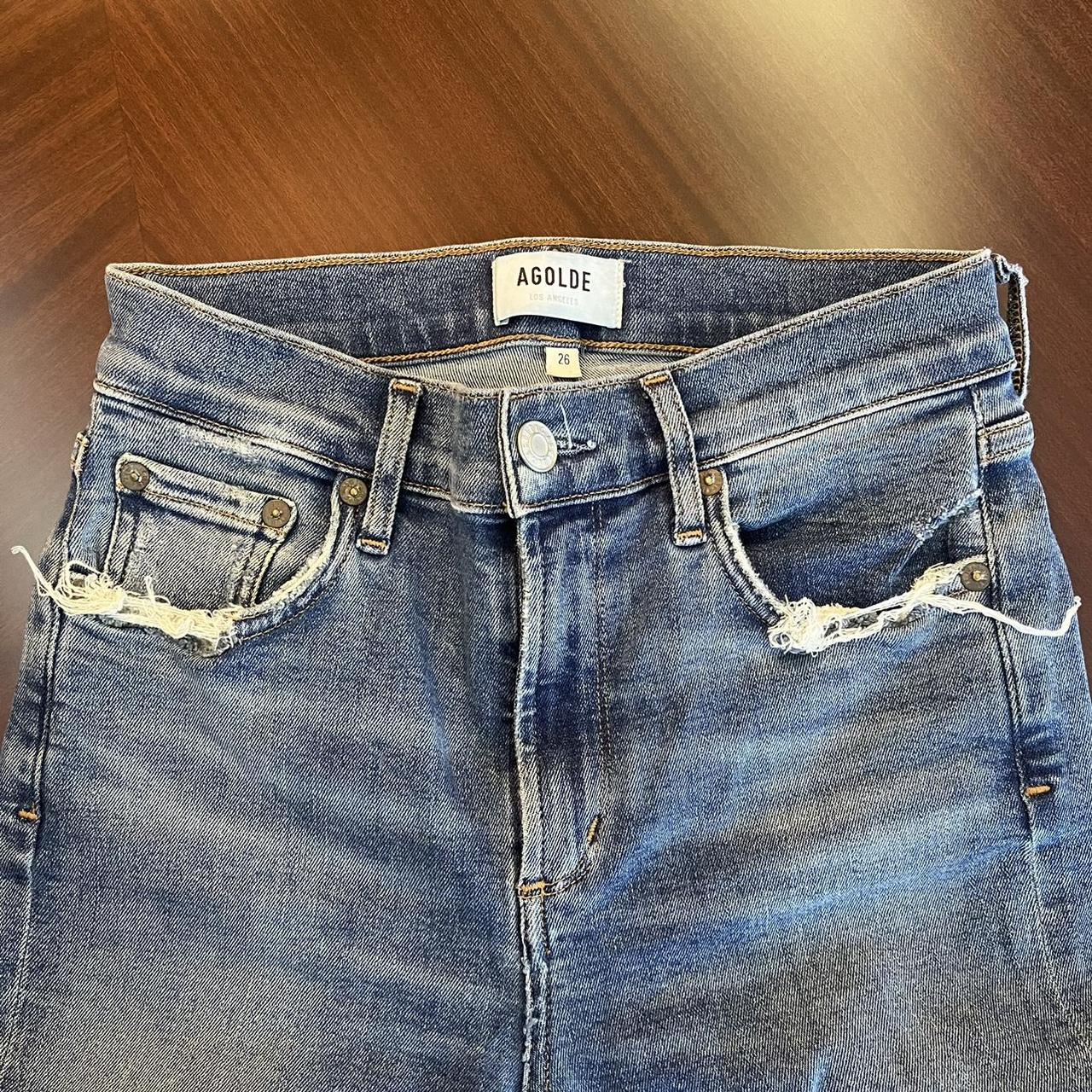 AGOLDE Premium Denim label High rise slim fit... - Depop