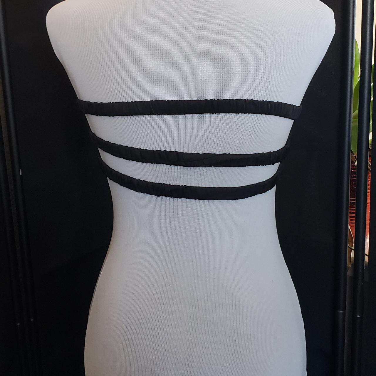 Bandana Tube Top Triangle Black 3 Straps Back SZ... - Depop