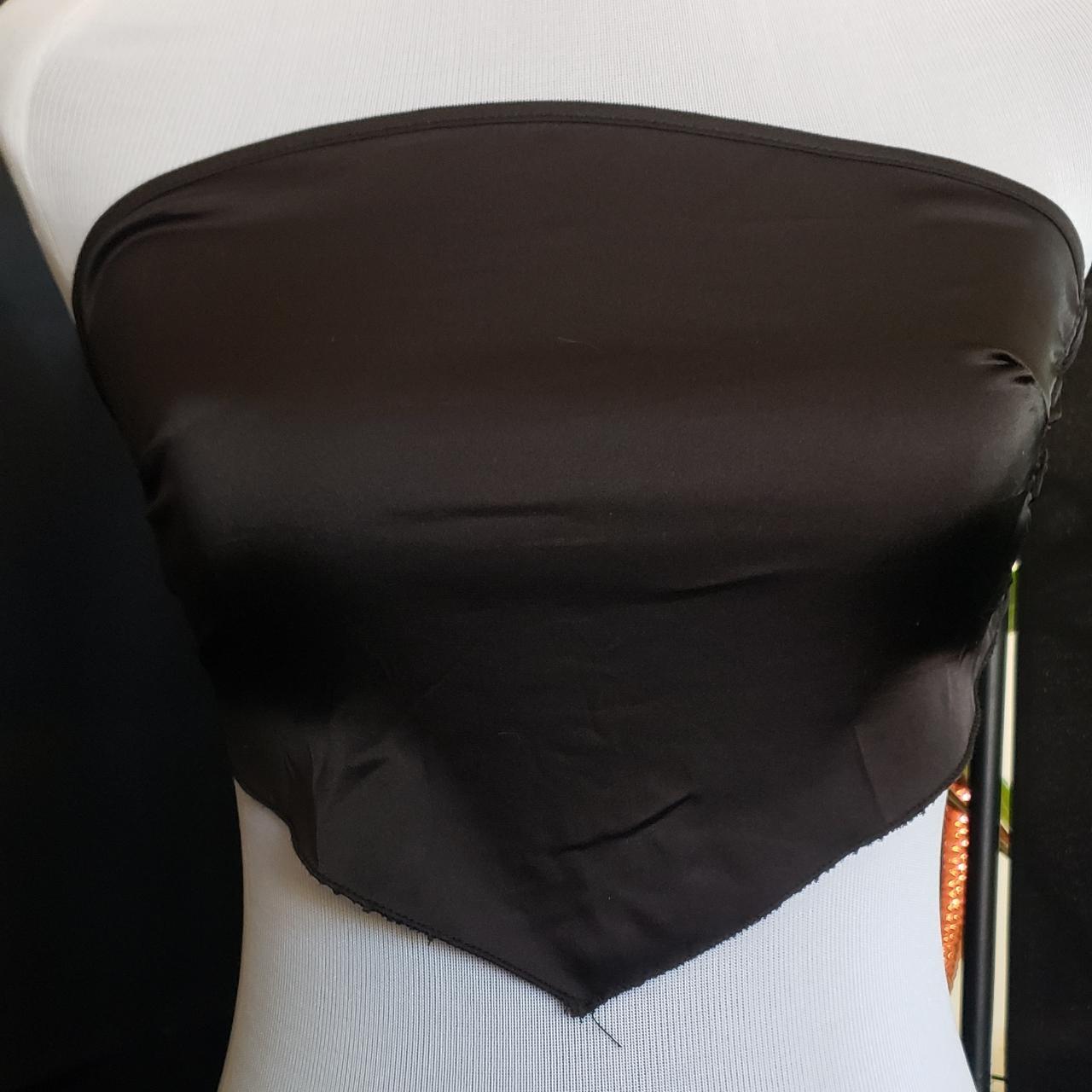 Bandana Tube Top Triangle Black 3 Straps Back SZ... - Depop