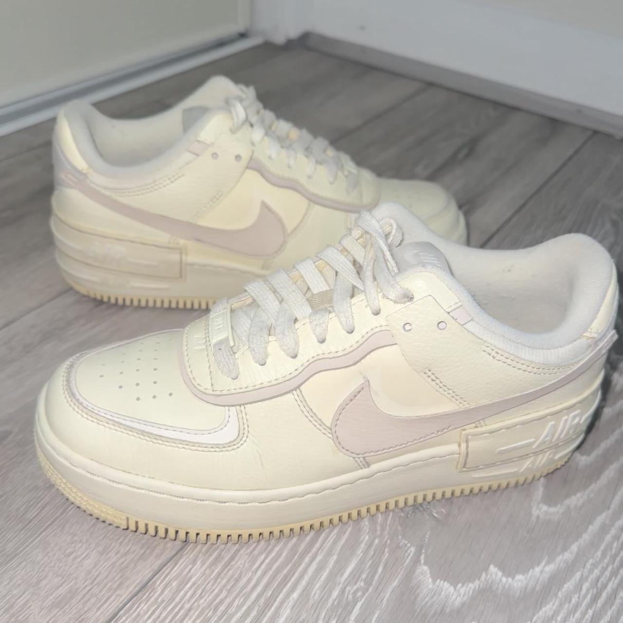 Cream Nike Air Force 1 shadow trainers Air force 1... | Depop