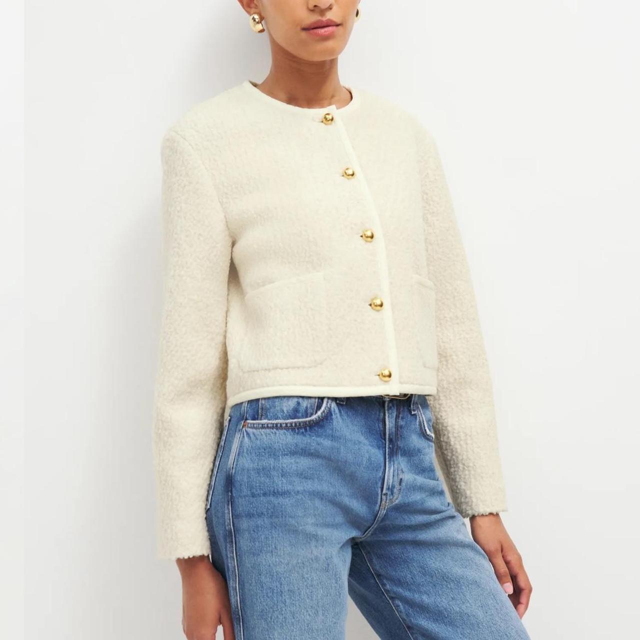 reformation dale jacket in cream | like new... - Depop