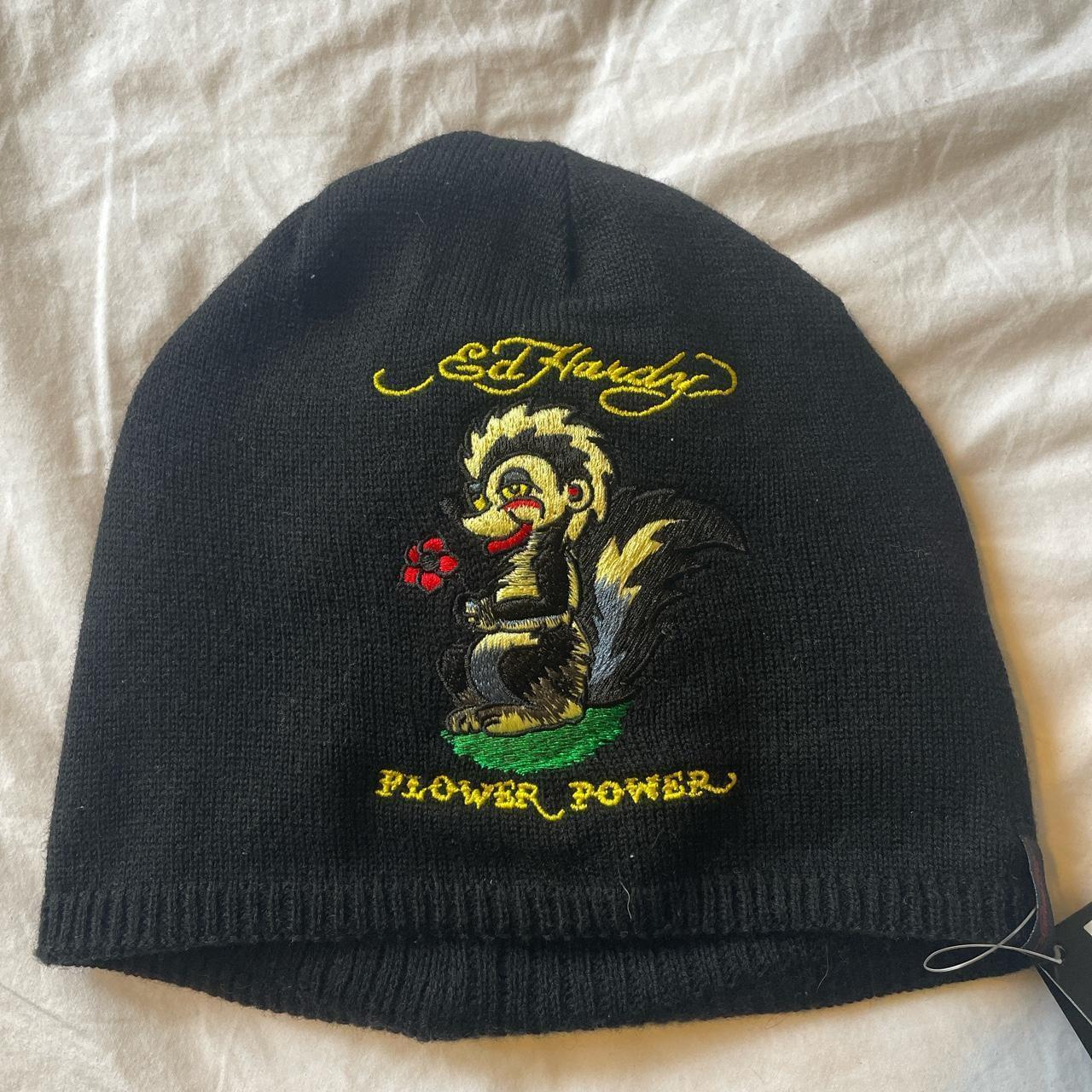 Ed Hardy Beanie Hat Skunk power never worn - Depop
