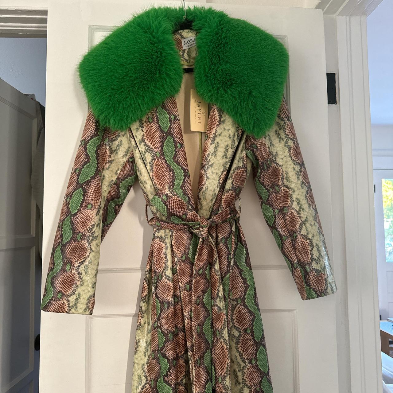 Jayley Collection green snake print jacket NWT... - Depop