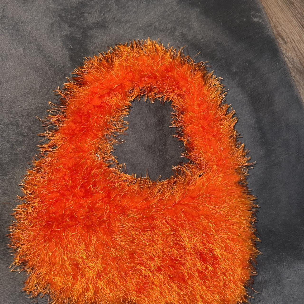 Cute small fuzzy orange shoulder bag #fluffy... - Depop