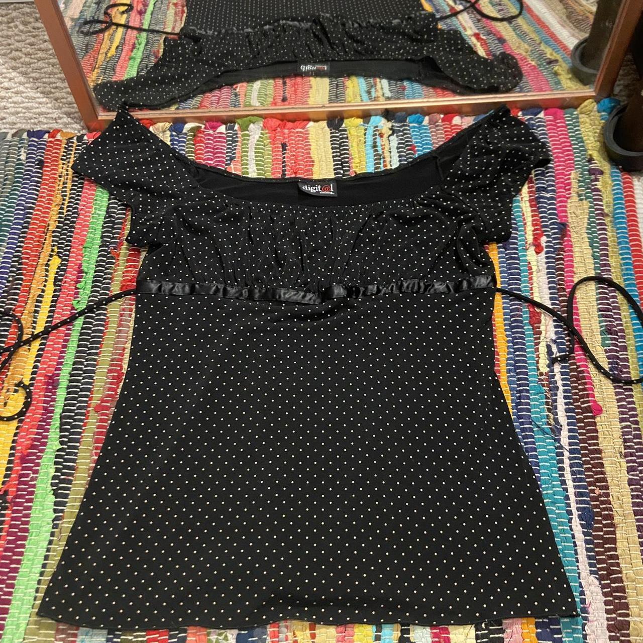 Vintage polka dot milkmaid top Fits a size... - Depop