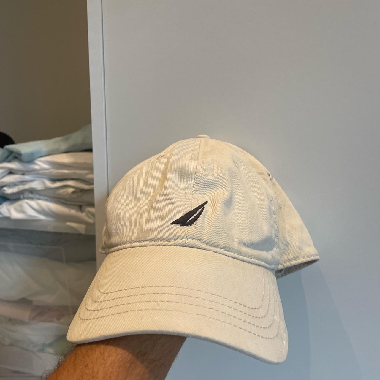 Beige and navy Nautica Hat Cap Fully adjustable... - Depop