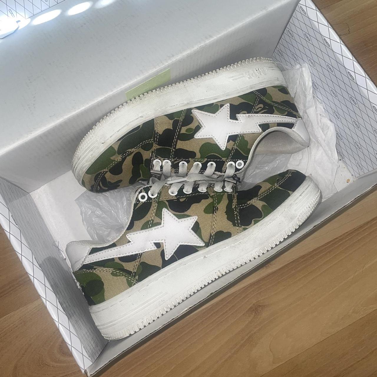 green camo BAPESTAS ⭐️ size 7 Men/ Women’s... - Depop
