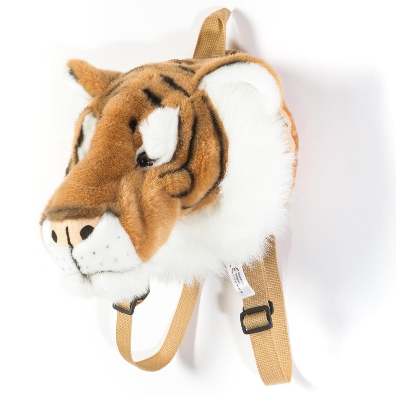 Cute Plush Tiger Head Safari Bag Kids School... - Depop