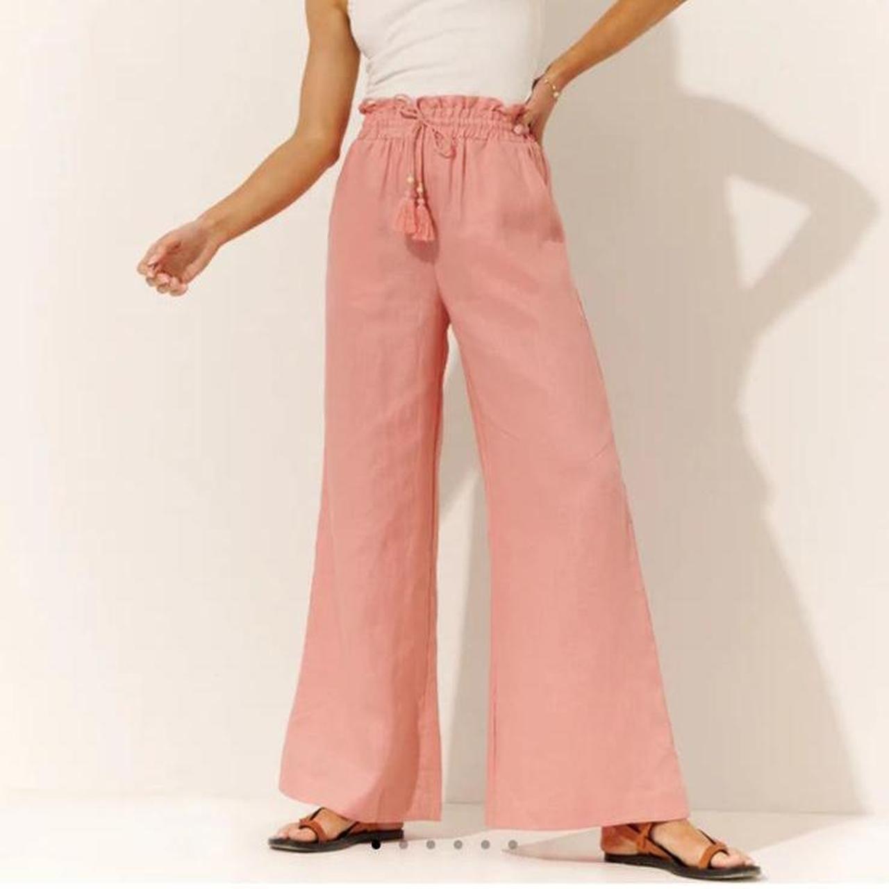 KIVARI Molly Linen Wide Leg Pants in Italian Clay... | Depop